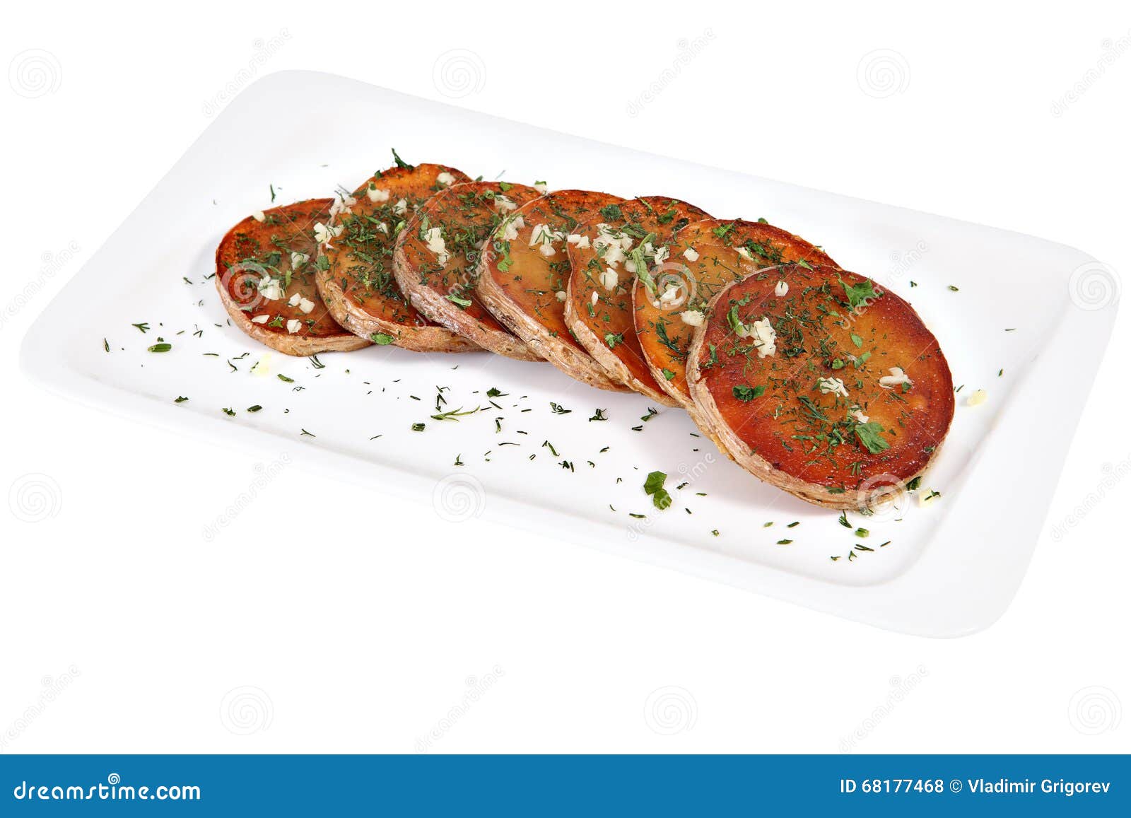 Potato Pancakes on Rectangular White Plate, . Stock Photo - Image of ...