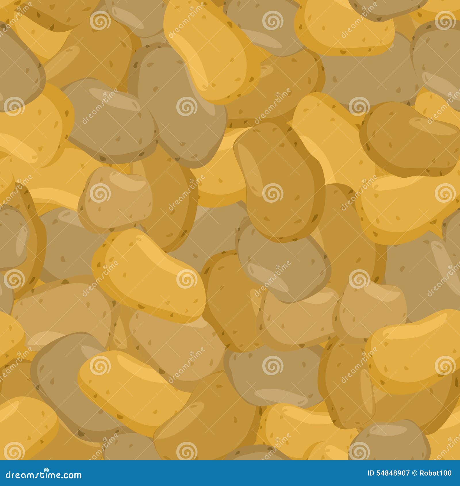 Potato Pattern. Seamless Background with Ripe Potato Stock Vector ...