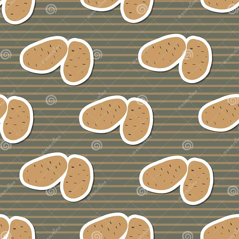Potato Pattern. Seamless Texture with Ripe Potatoes Stock Vector ...