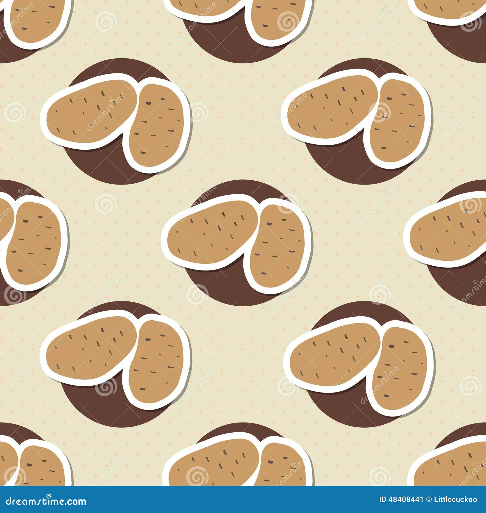 Potato Pattern. Seamless Texture with Ripe Potatoes Stock Vector ...