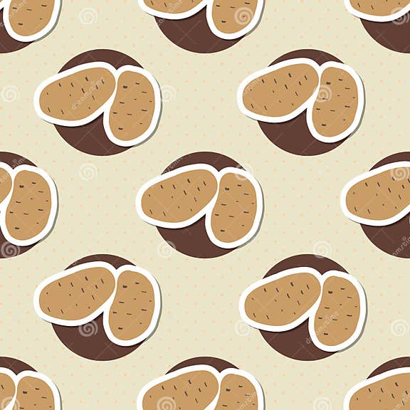 Potato Pattern. Seamless Texture with Ripe Potatoes Stock Vector ...