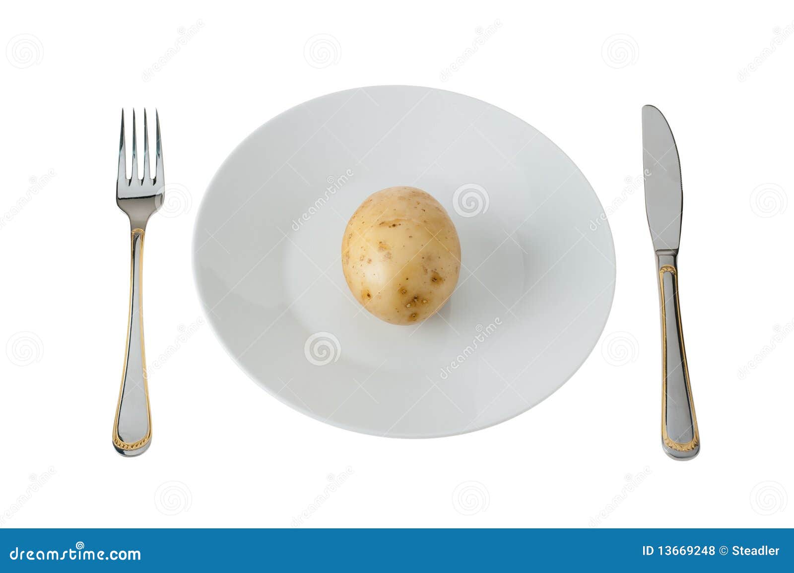 Potato on a Plate stock photo. Image of fork, kitchen - 13669248