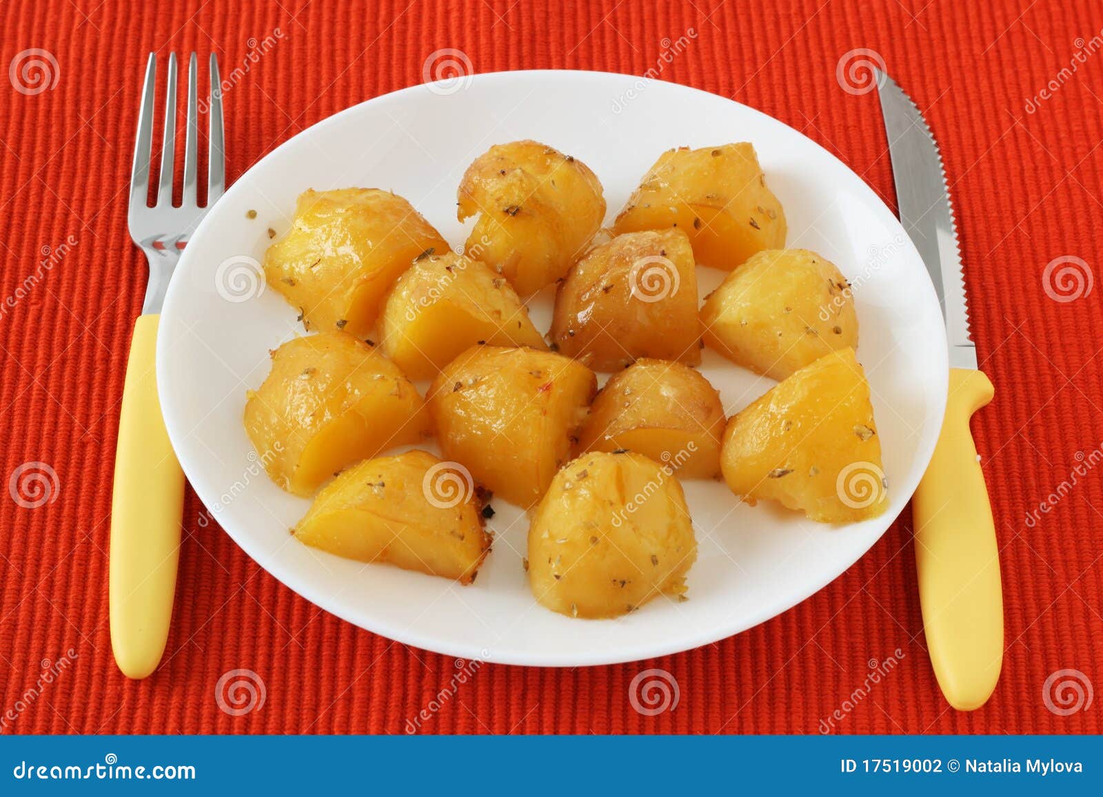 Potato on a plate stock photo. Image of vegetarian, herb - 17519002