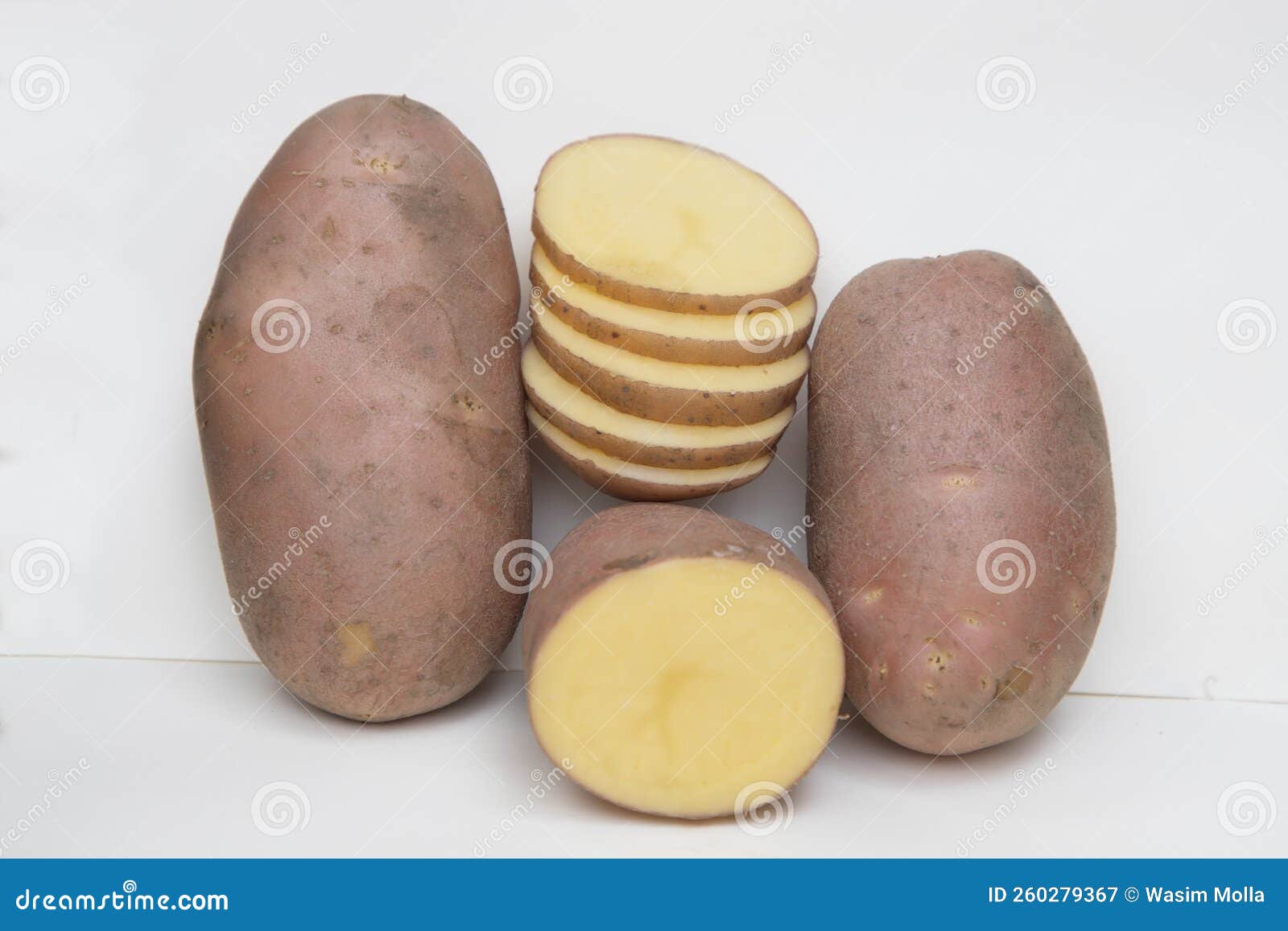 Potato Raw Vegetable on White Grey Background Stock Image - Image of ...