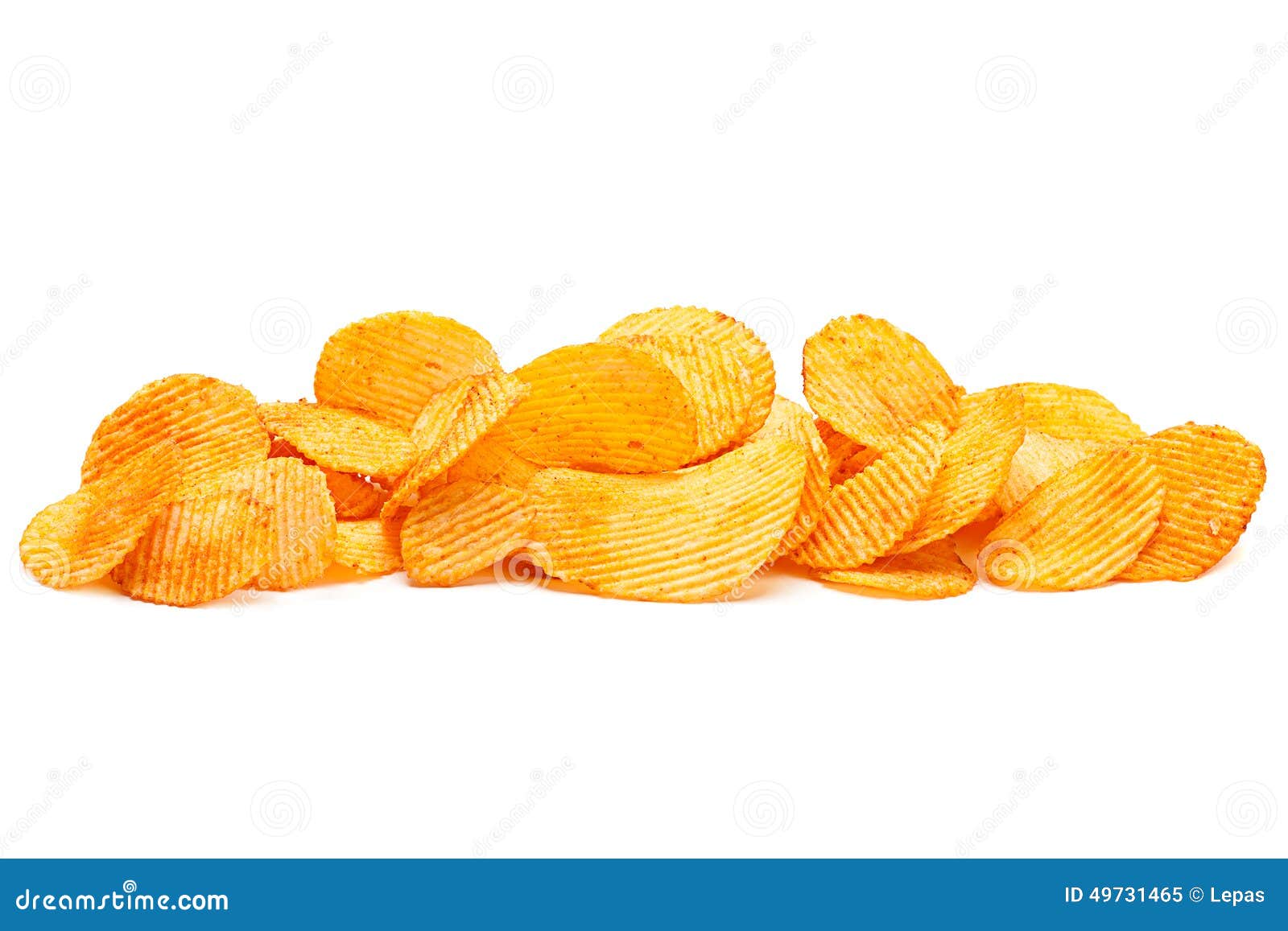 Potato ripple chips stock image. Image of food, white - 49731465