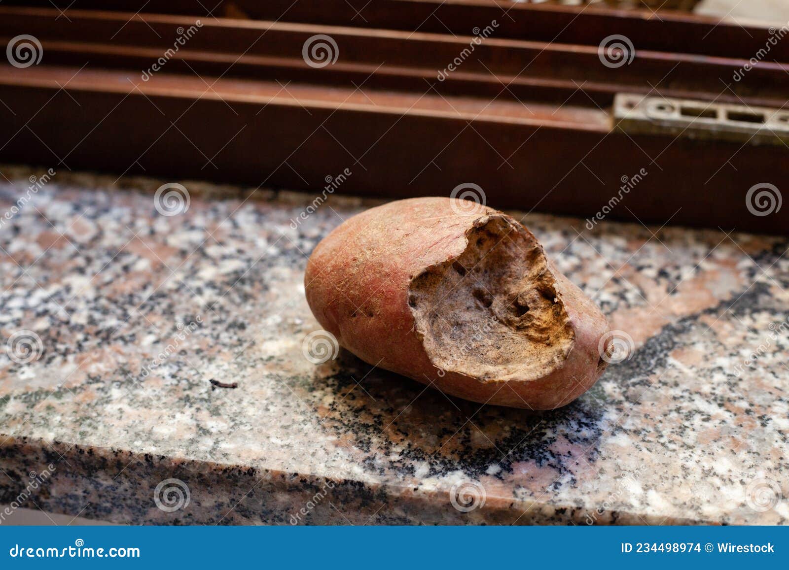 Potato with a Rotten Part on a Windowsill Stock Photo - Image of ...