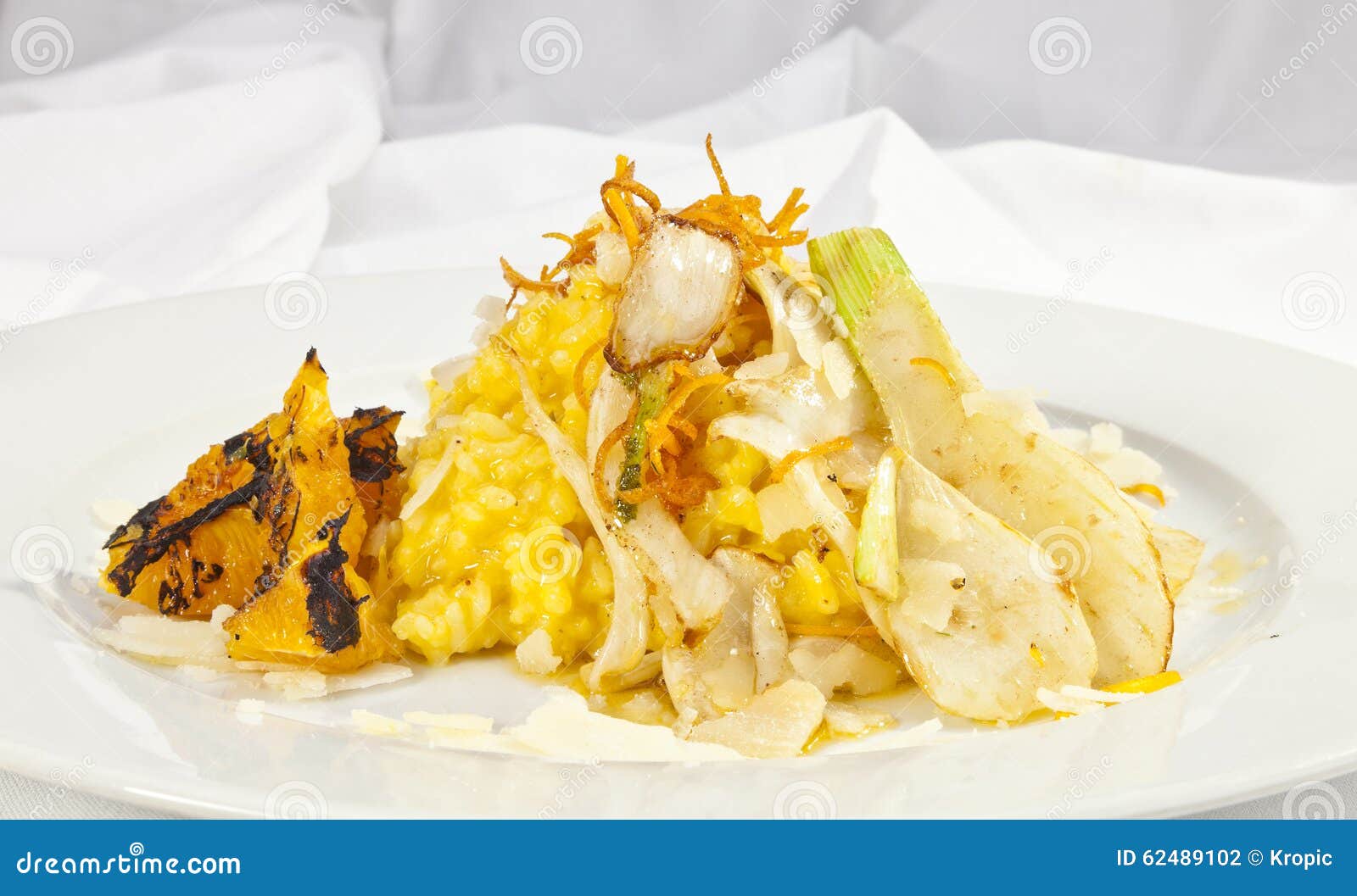 Potato Roulade with Spinach, Carrot and Curry Rice Stock Photo - Image ...