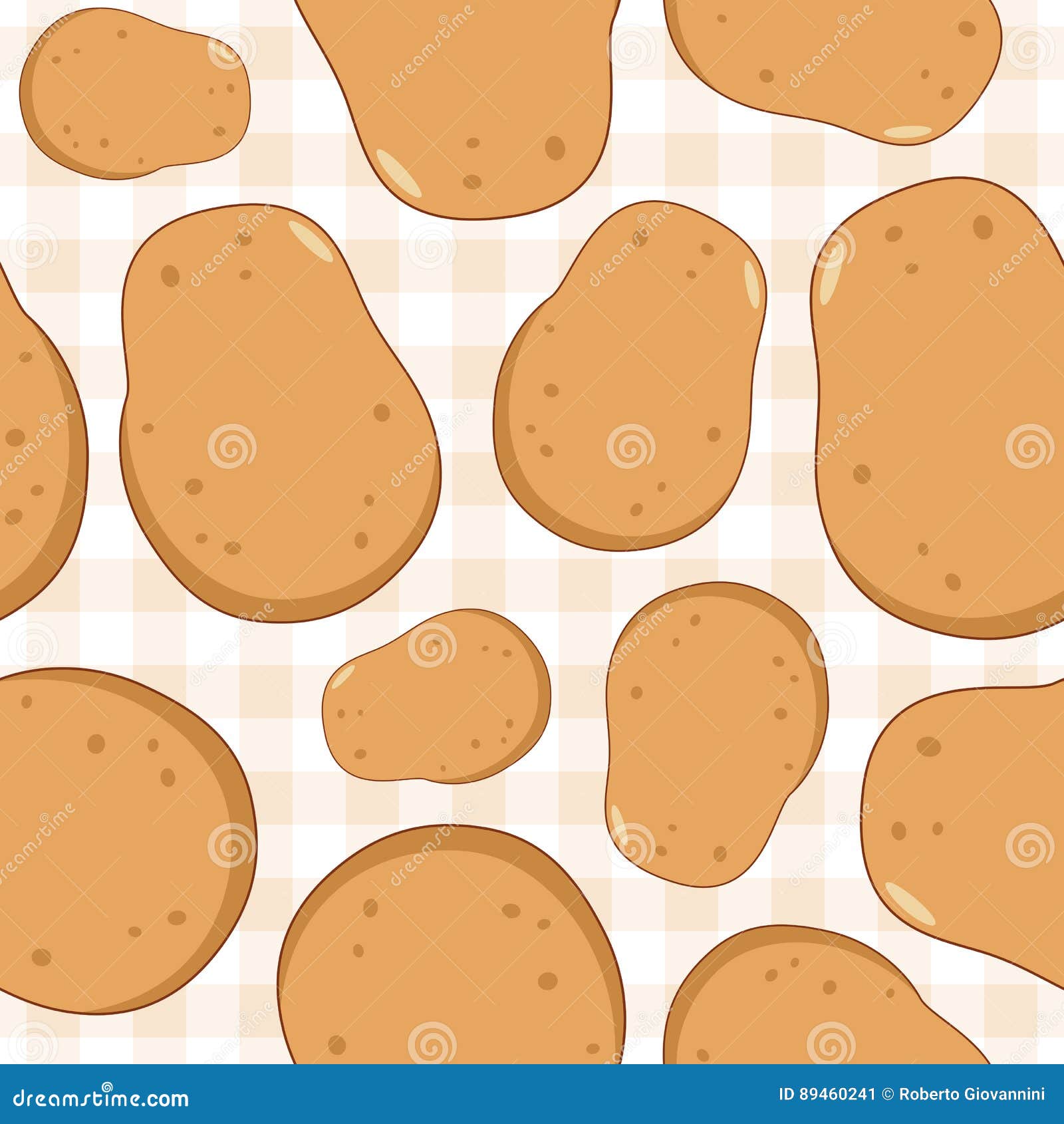 Potato Seamless Pattern on Tablecloth Stock Vector - Illustration of ...