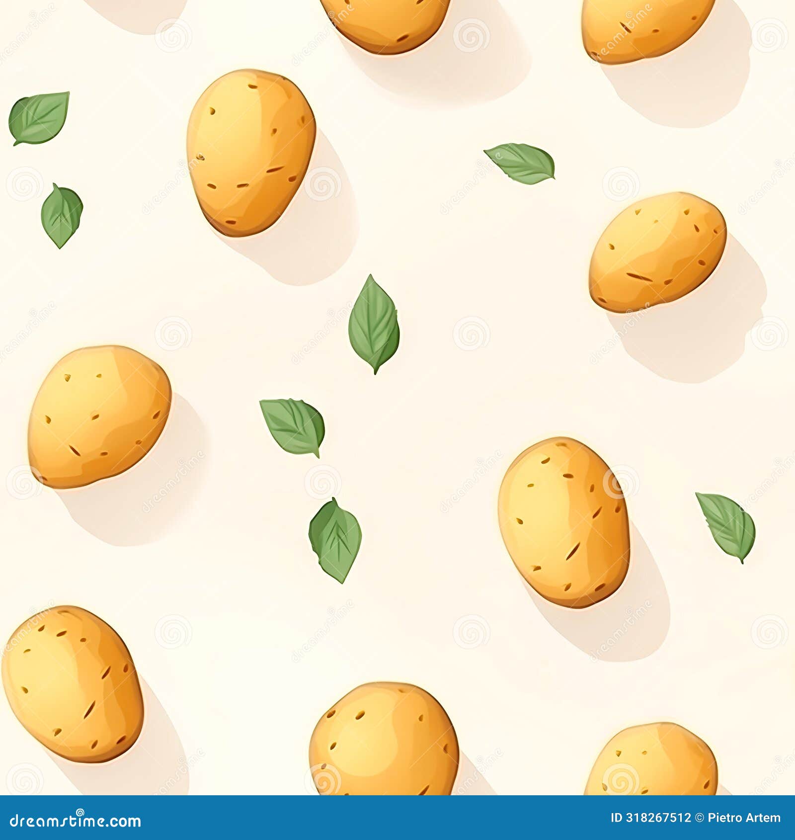 Potato with Shadow Pattern Banner Wallpaper Simple Stock Photo - Image ...