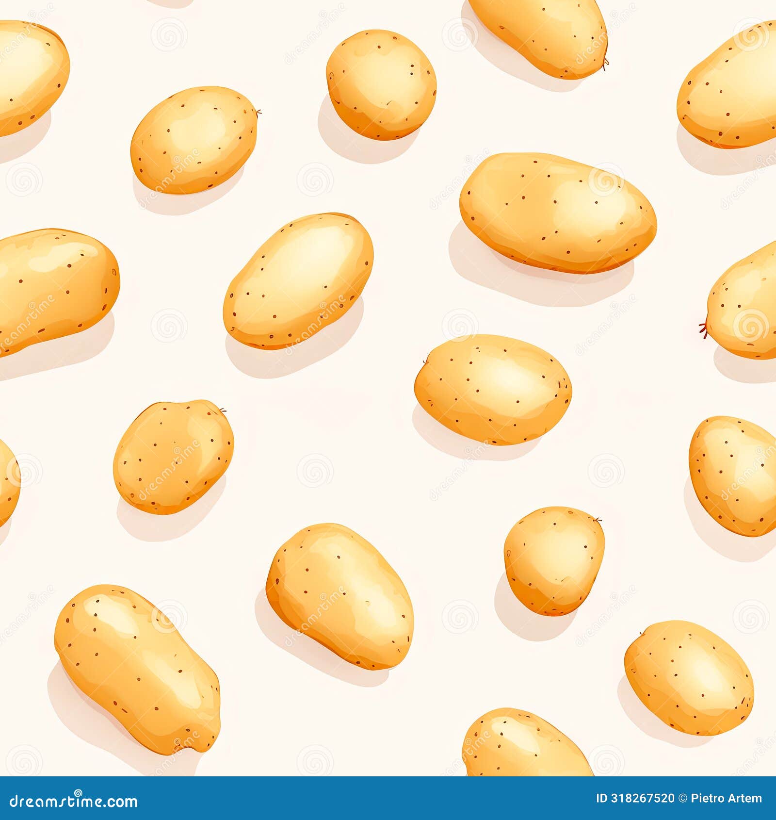 Potato with Shadow Pattern Banner Wallpaper Simple Stock Photo - Image ...