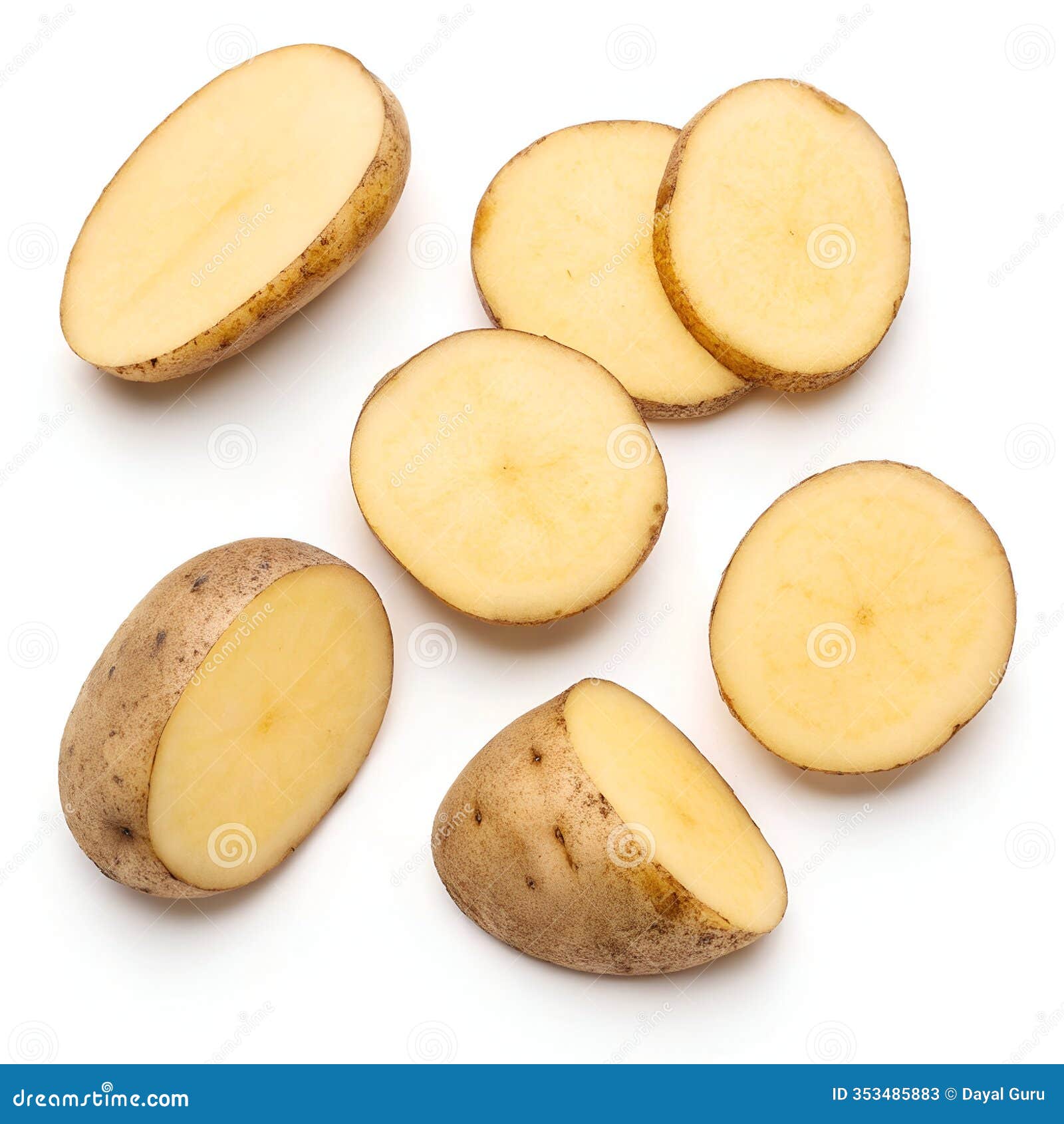 Potato Slices Isolated on White Background Stock Illustration ...