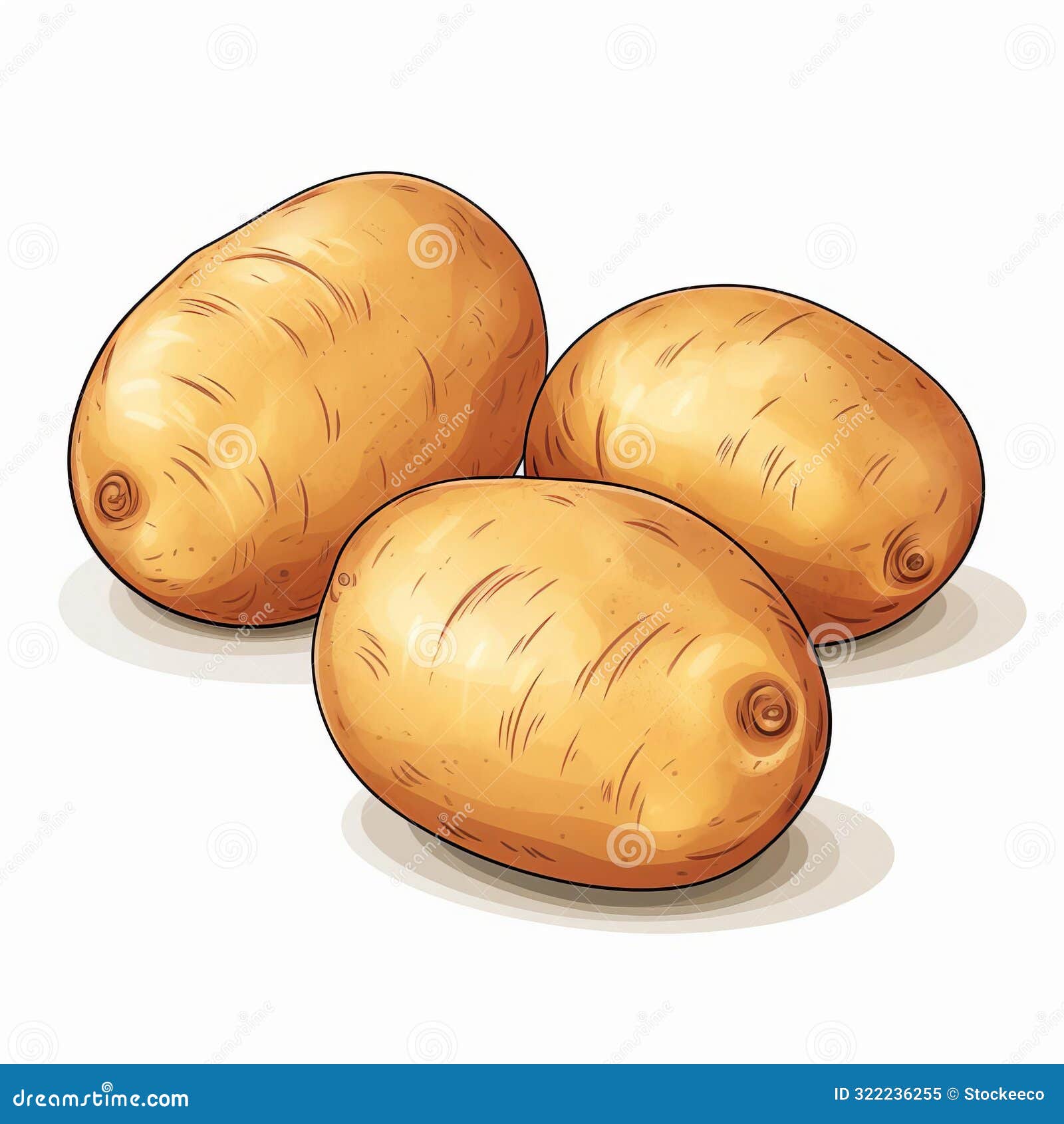 High-quality Vector Image of Potato on White Background 2d Stock ...