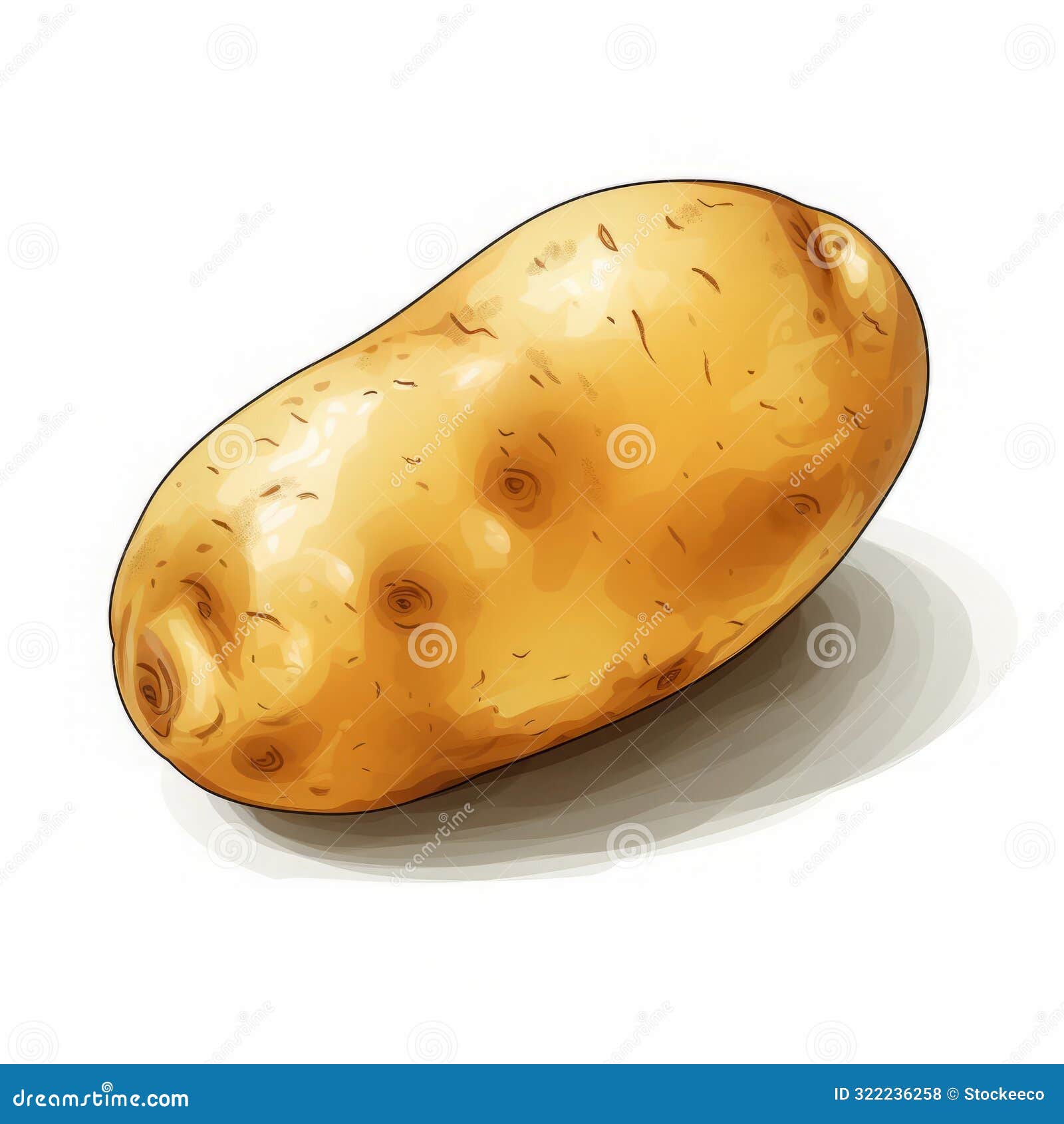 High-quality Vector Image of Potato on White Background Stock ...