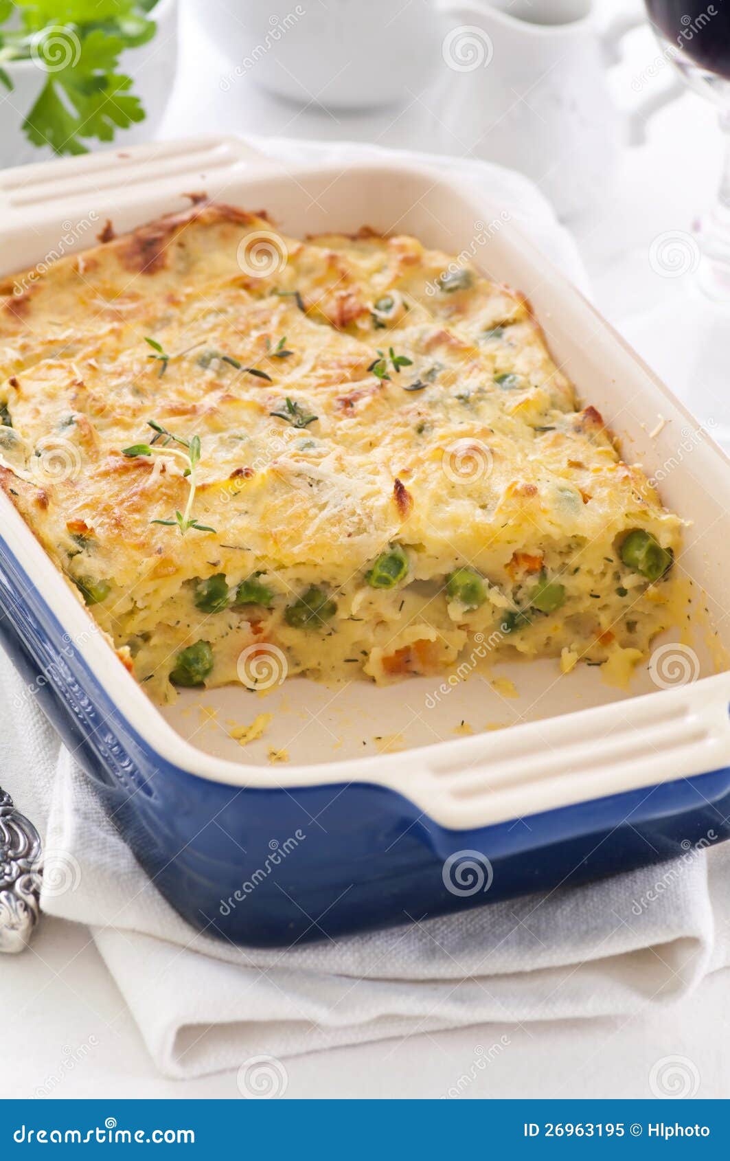 Potato Terrine stock image. Image of crust, green, potato - 26963195
