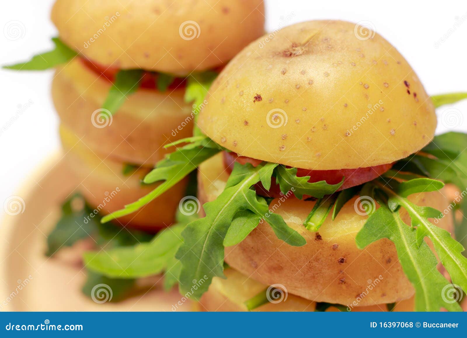 Potato towers with rocket stock photo. Image of potato - 16397068