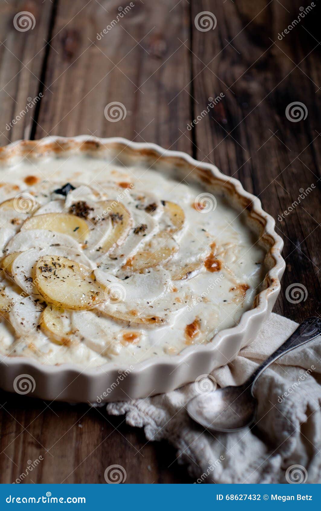 Potato Turnip Gratin stock photo. Image of herbs, vegetable - 68627432