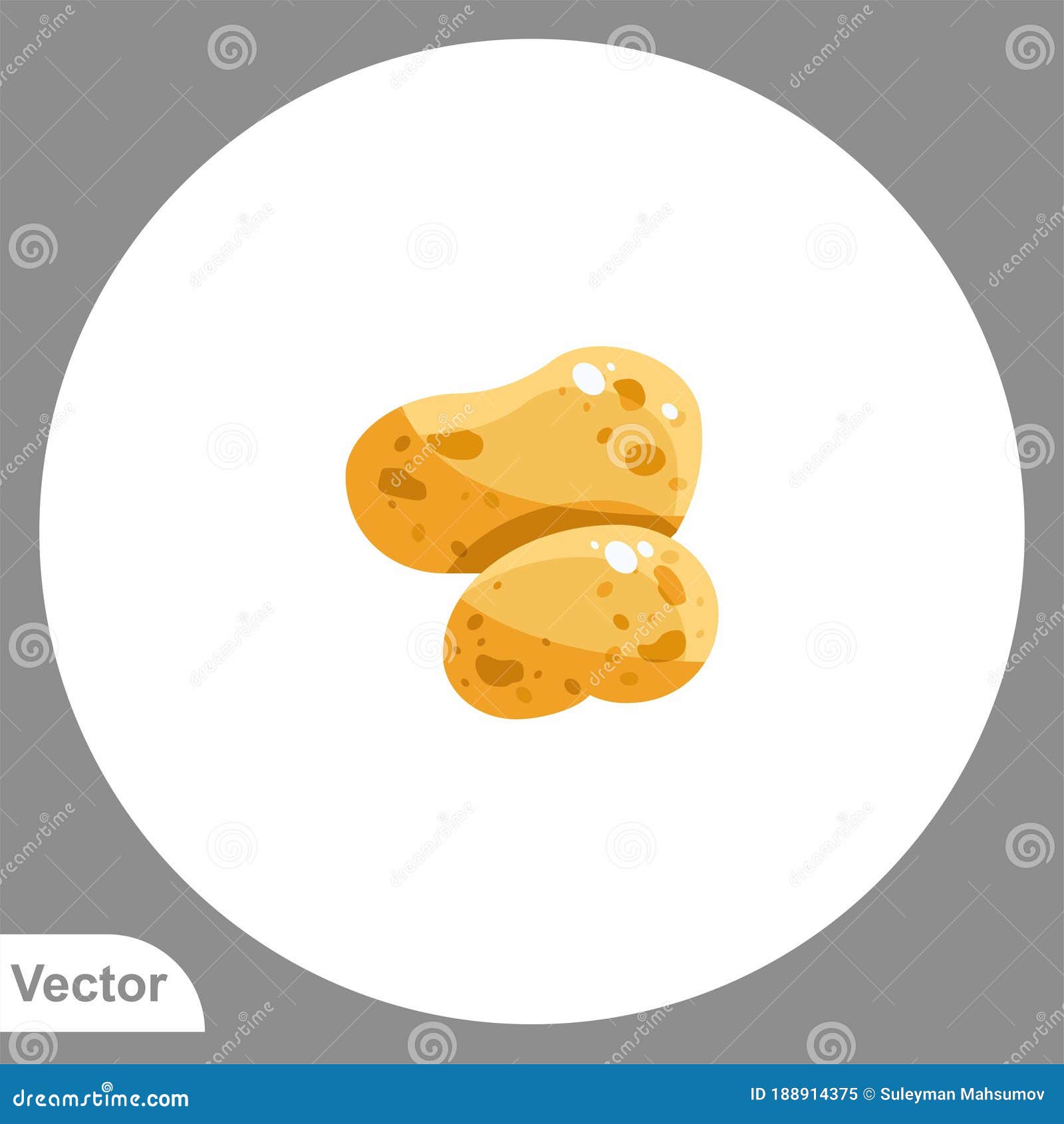 Potato Vector Icon Sign Symbol Stock Vector - Illustration of flat ...