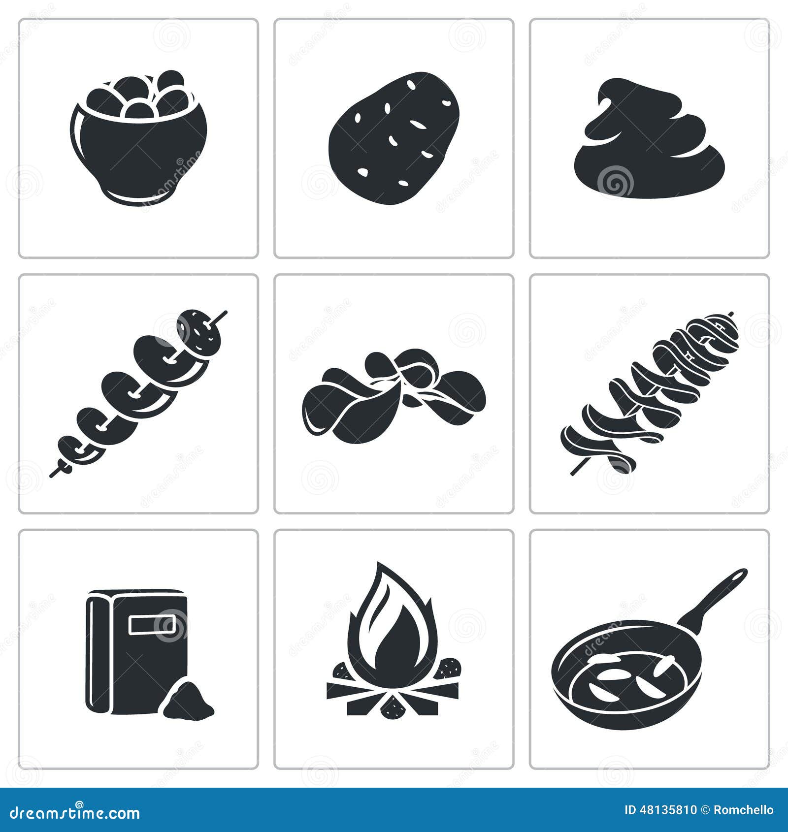 Potato Vector Icons Set stock illustration. Illustration of recipe ...