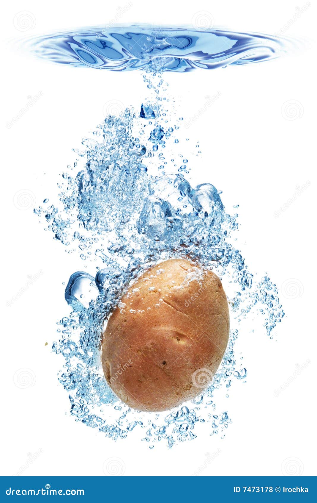 Potato in water stock photo. Image of drop, blue, splash - 7473178