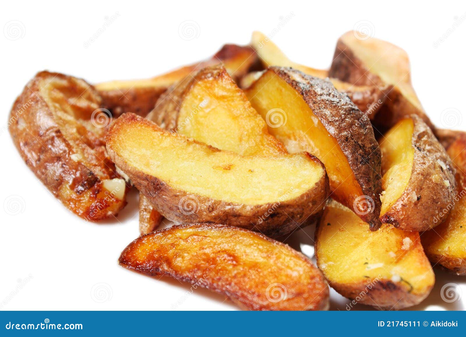 Potato Wedges Roasted in Their Skins Stock Image - Image of fresh ...
