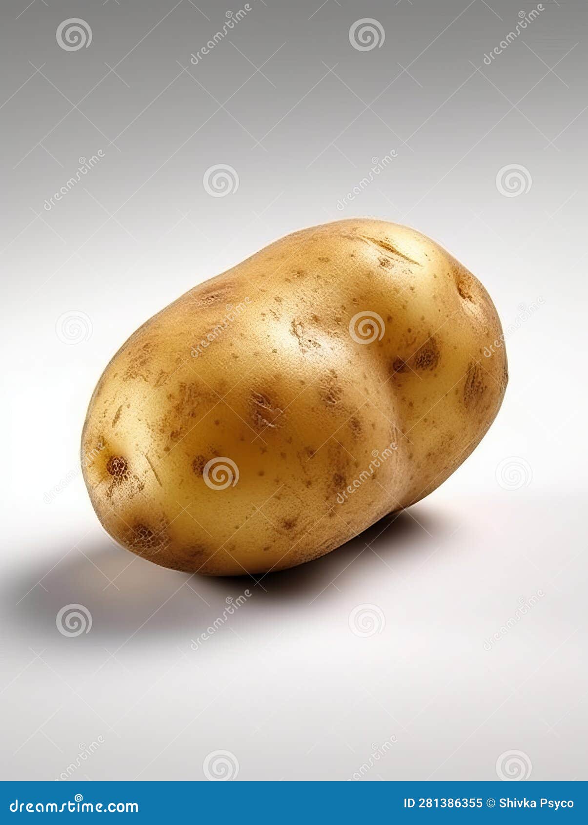 A Potato on a White Background Stock Illustration - Illustration of ...