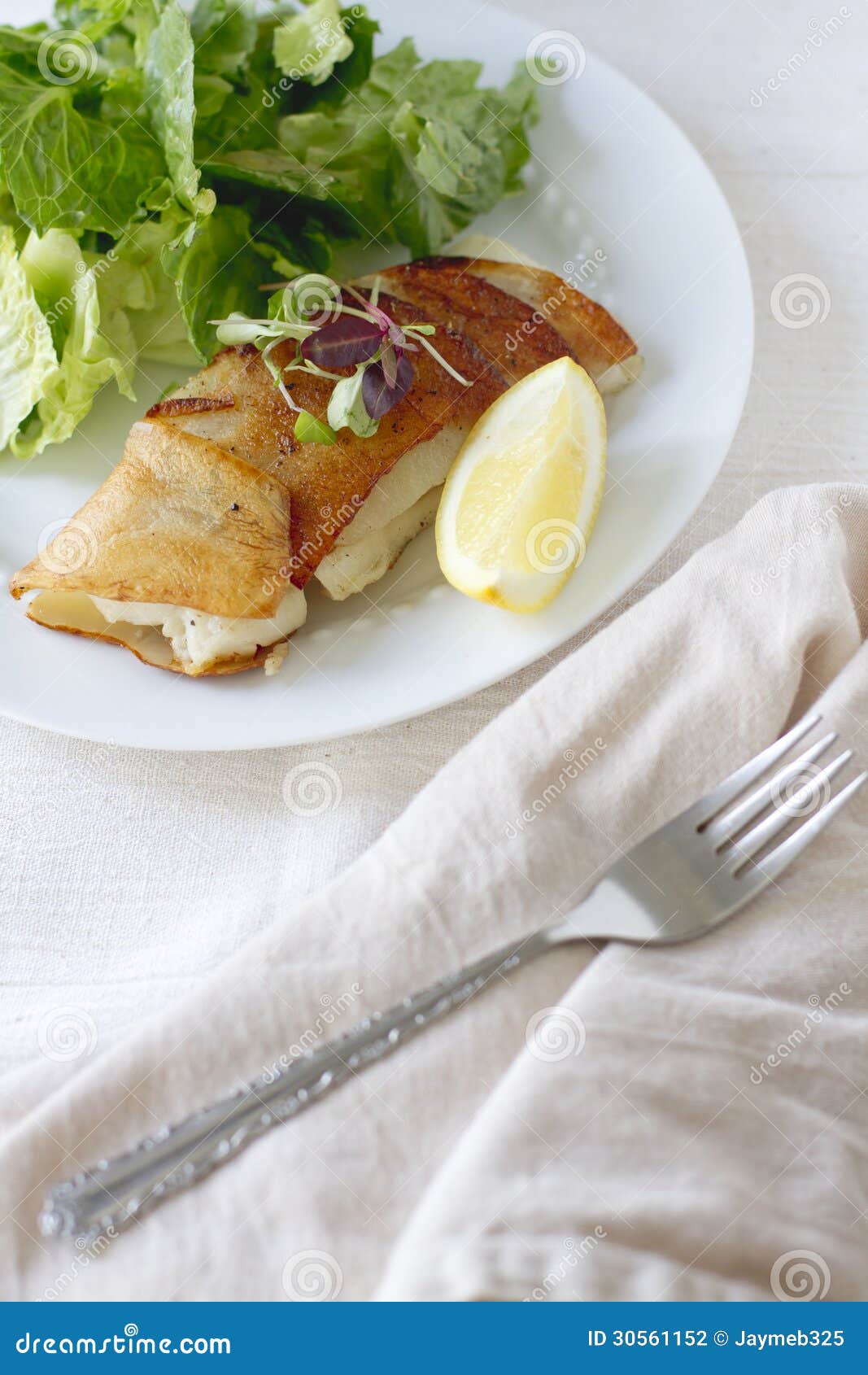 Potato Wrapped Cod stock photo. Image of wedge, prepared - 30561152