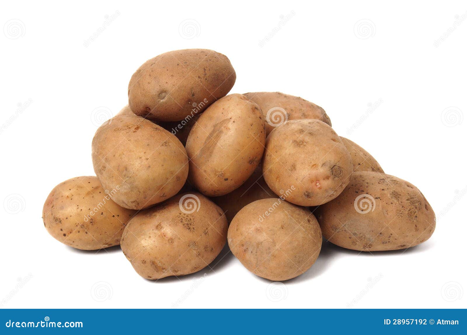 Potato Potatoes On Basket On Isolated White Studio Background. Clipping ...