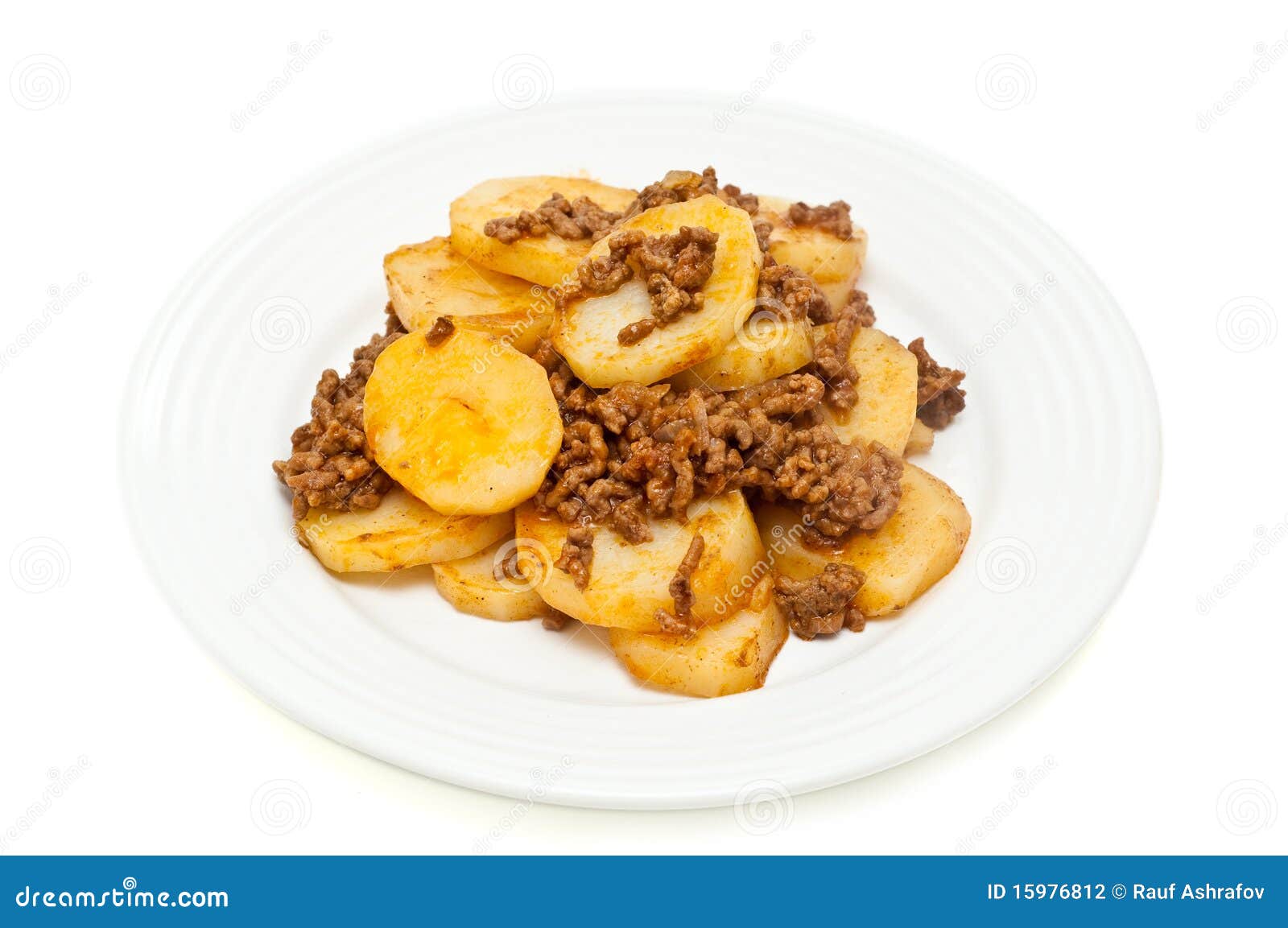 Potatoes Cooked with Mince Meat Stock Photo - Image of food, sauce ...