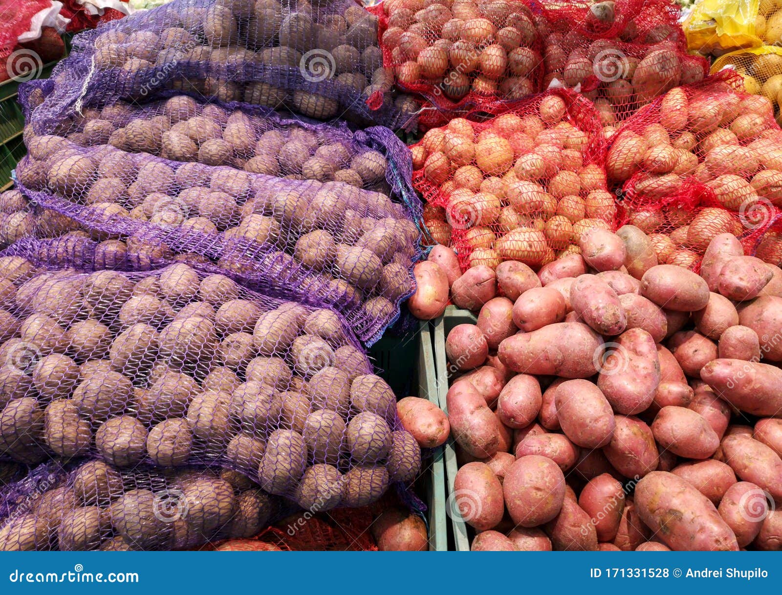 Potatoes on the Counter in the Store Stock Photo - Image of autumn ...