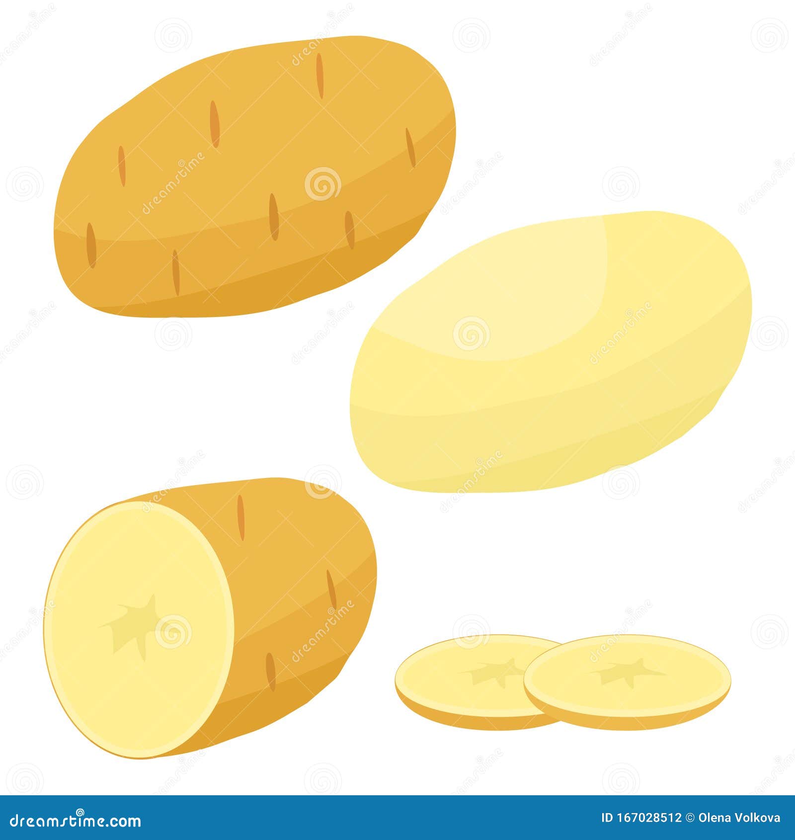 Potatoes, Cut Potatoes. Potato Icon Stock Illustration - Illustration ...
