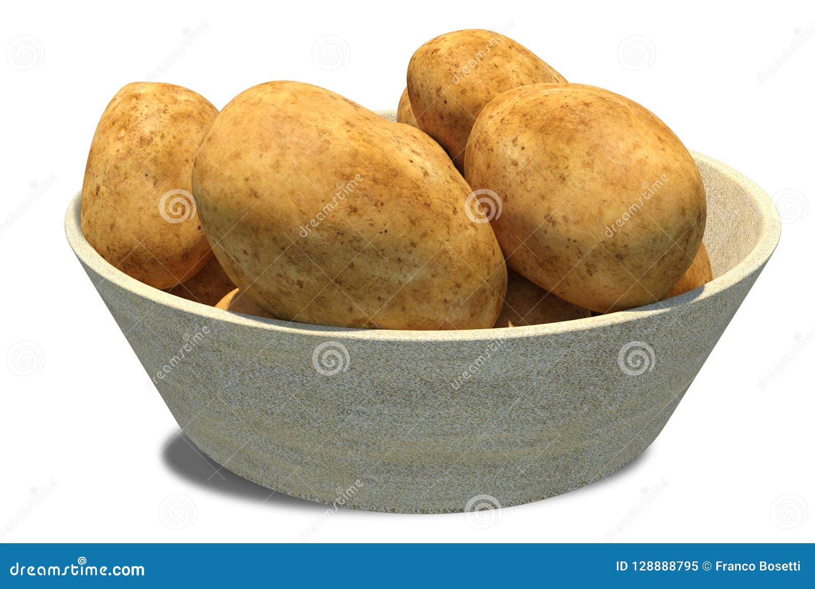 Potatoes Inside a Stone Bowl Stock Illustration - Illustration of stone ...