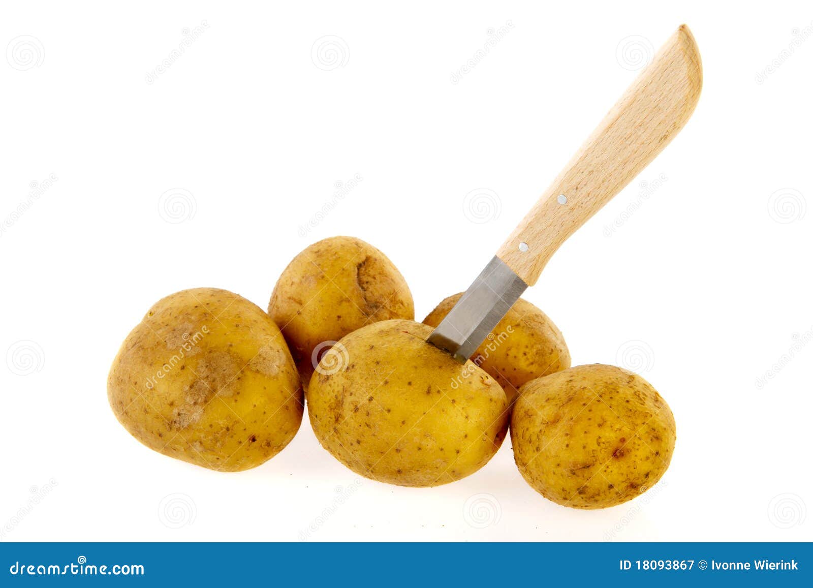 Potatoes with knife stock image. Image of knife, white - 18093867