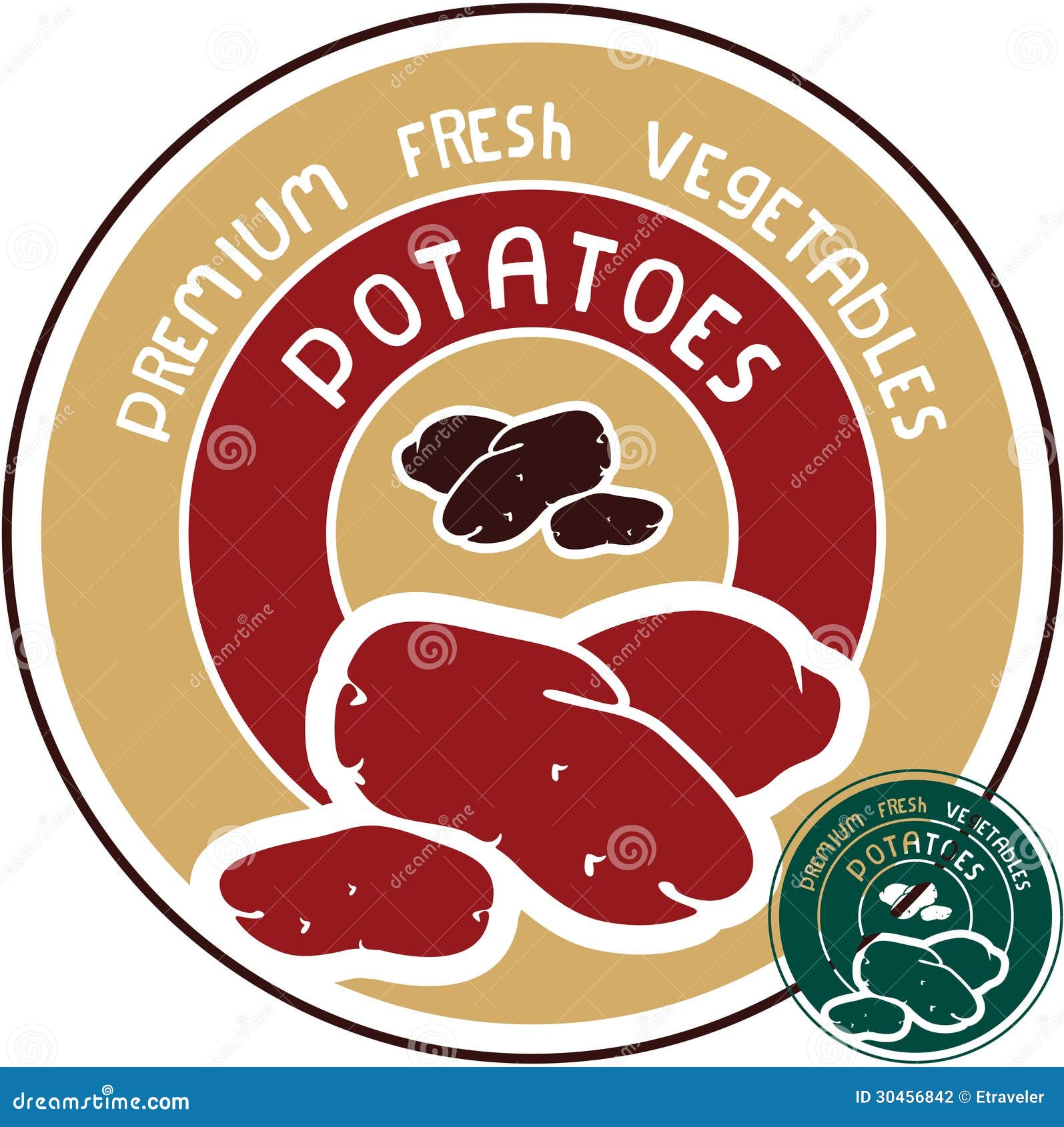 Potatoes label stock vector. Illustration of nature, potato - 30456842