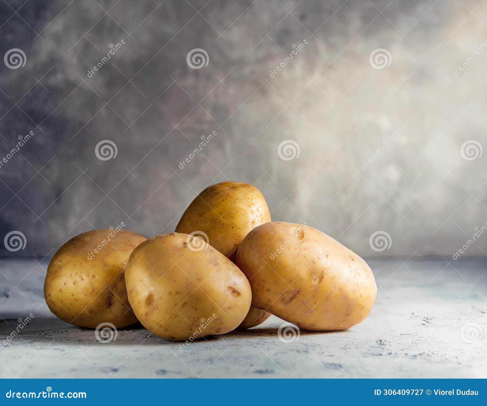 Potatoes on Neutral Gray Background Stock Illustration - Illustration ...