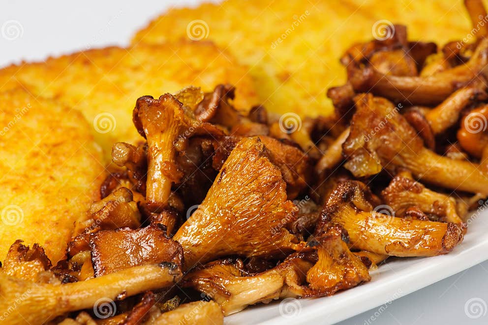 Potatoes Pancake with Mushrooms Stock Image - Image of healthy, snack ...