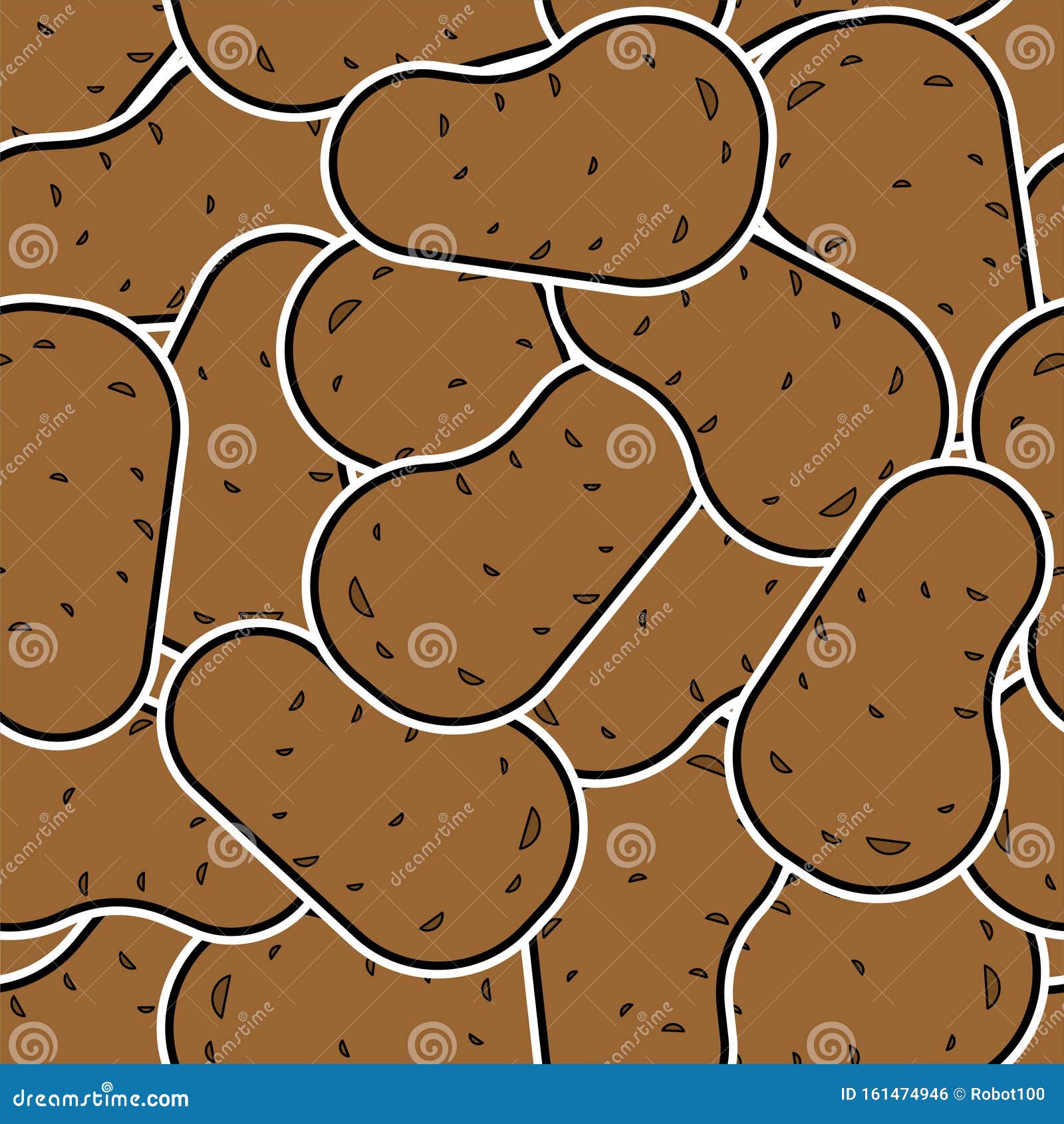 Potatoes Pattern Seamless. Vegetable Background Stock Vector ...