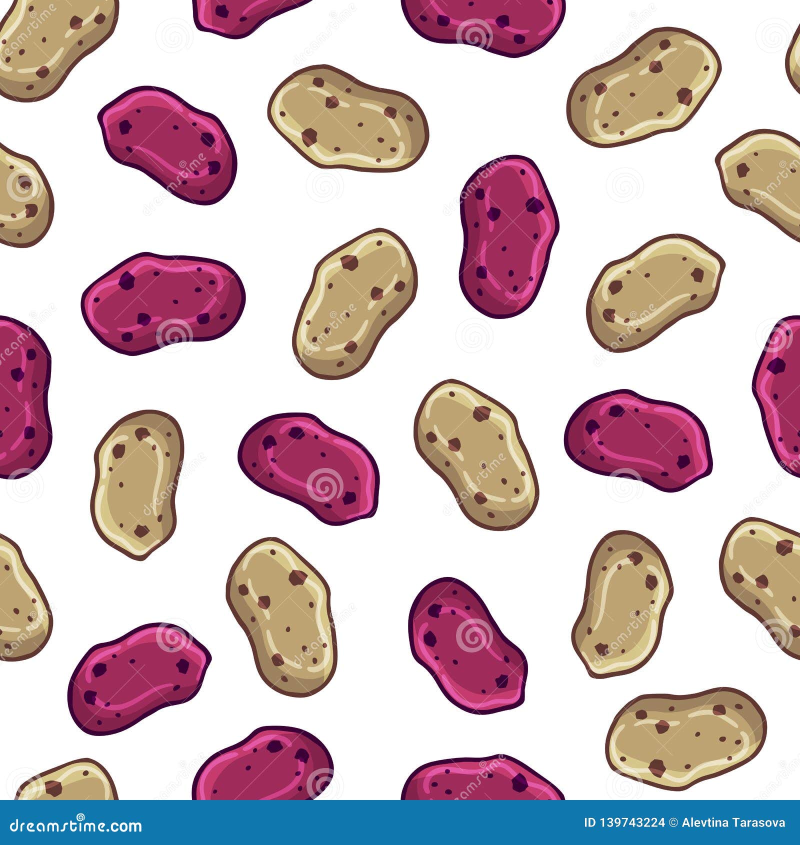 Potatoes pattern stock vector. Illustration of ecological - 139743224