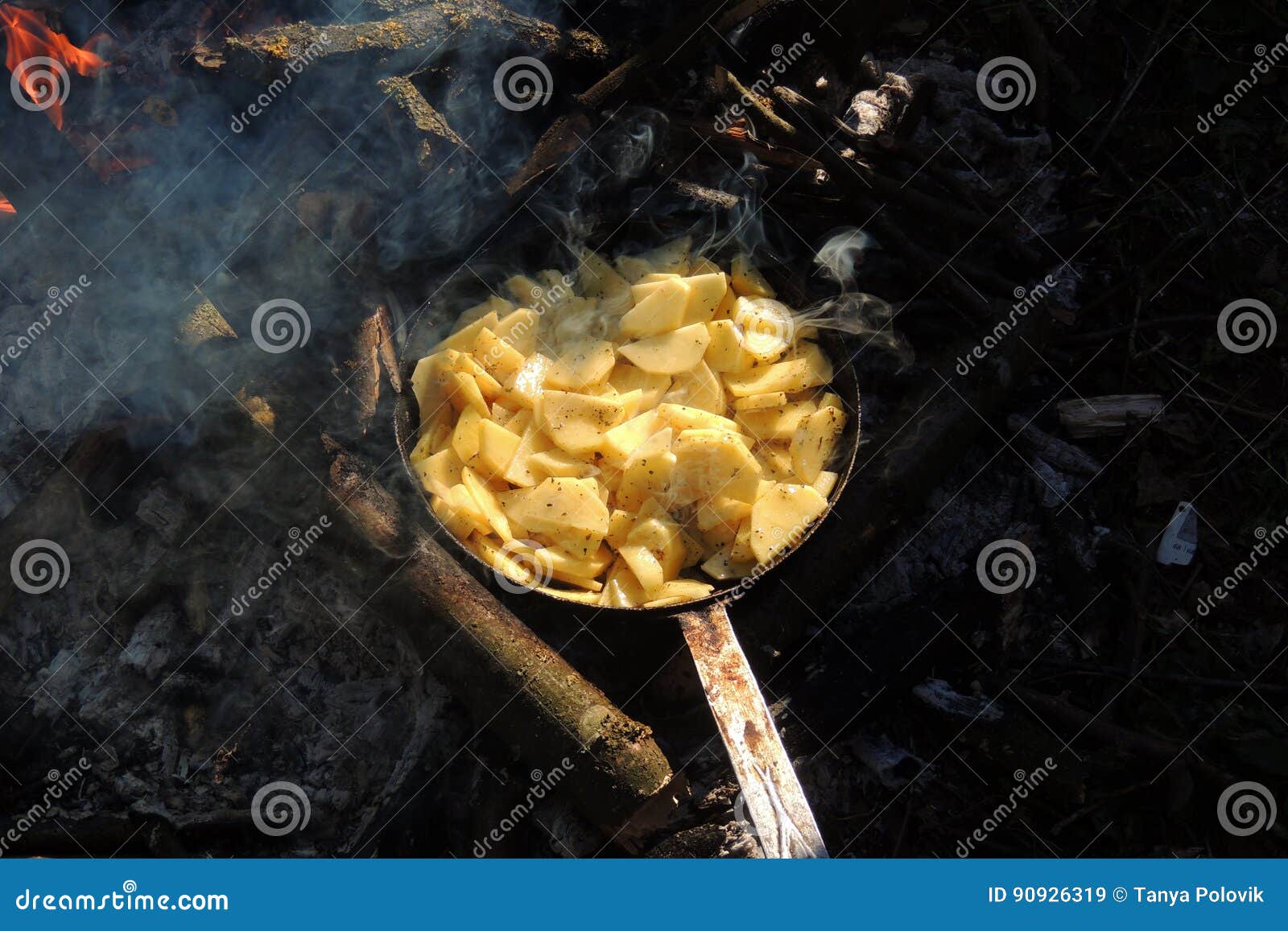 Potatoes Roasted on the Fire Stock Image - Image of grilled, gourmet ...