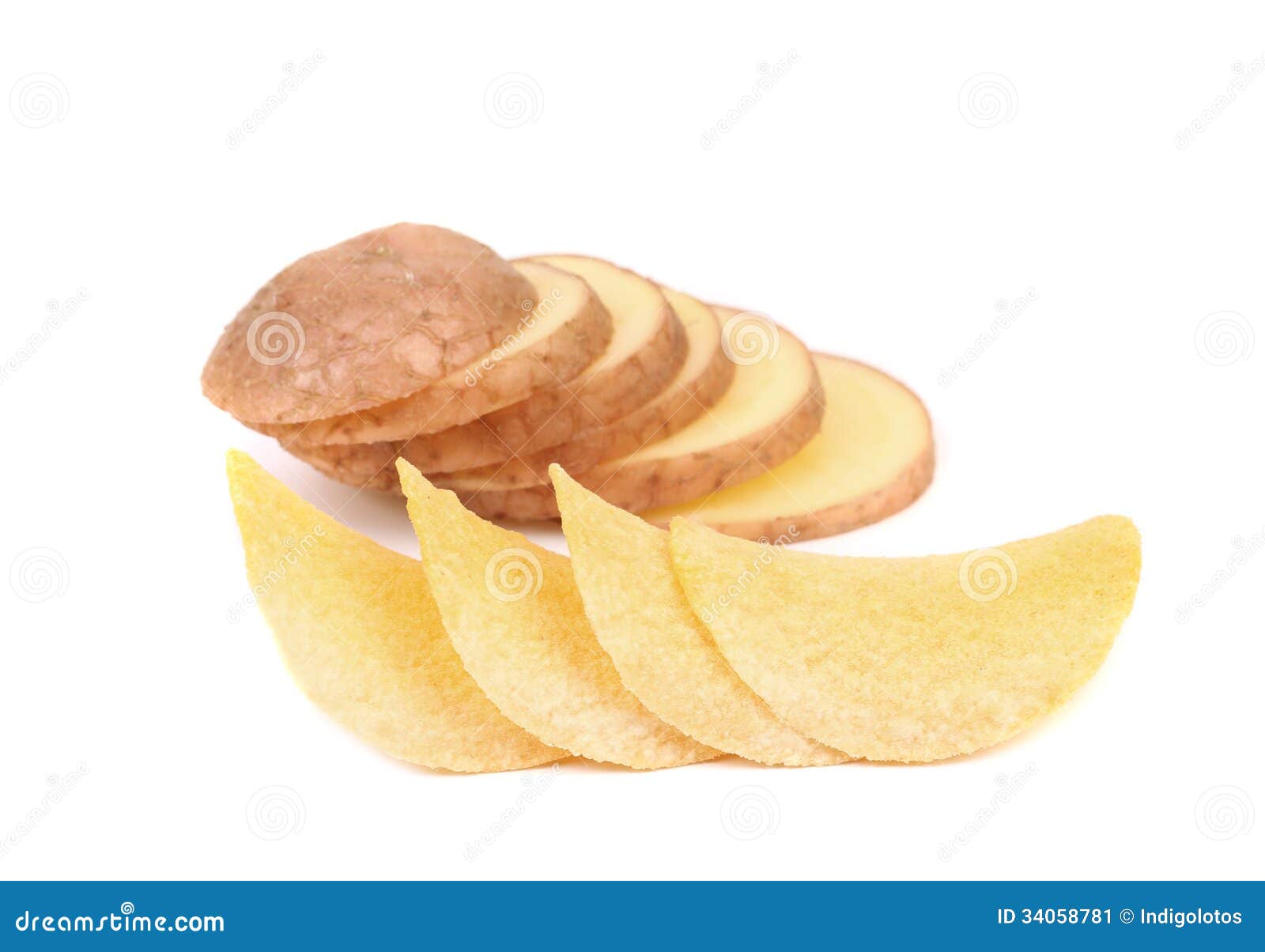 Potatoes slices and chips stock image. Image of potato - 34058781