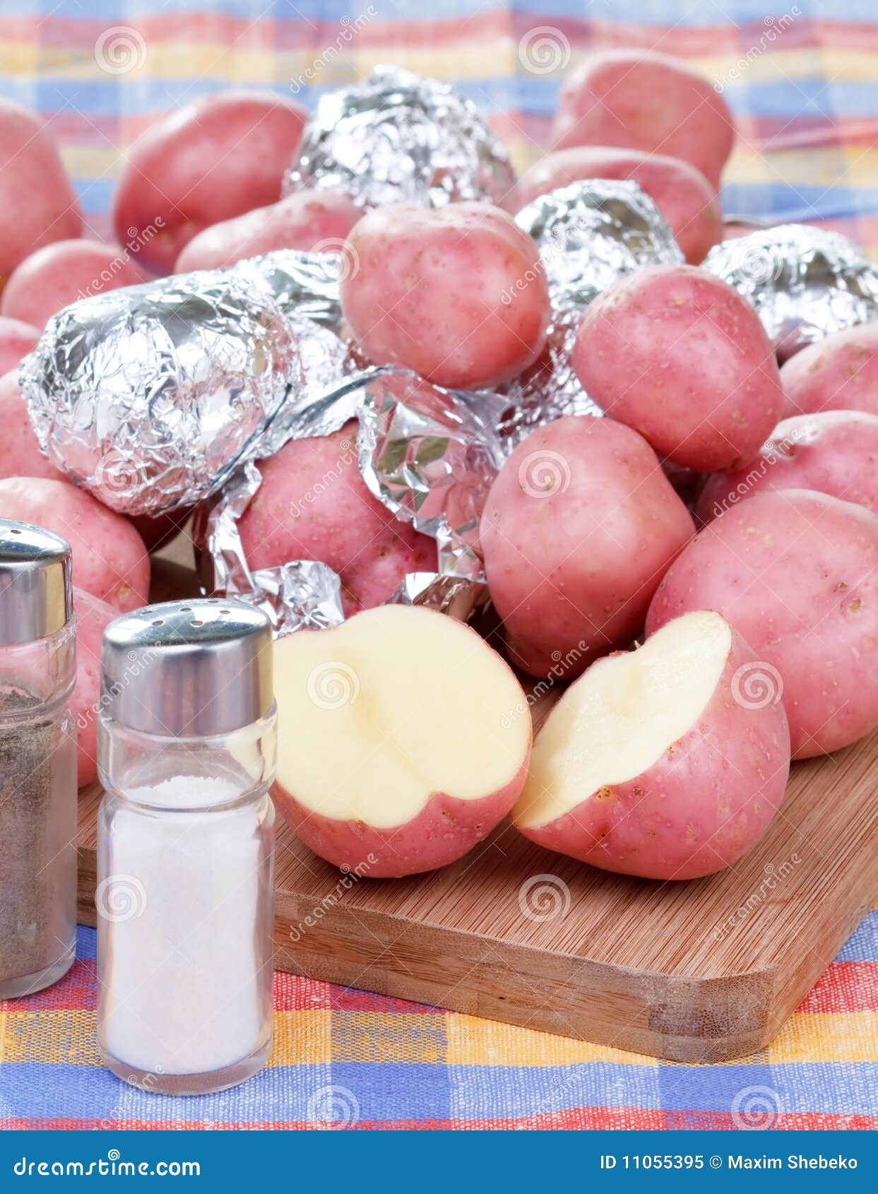 Potatoes on the table stock image. Image of isolated - 11055395