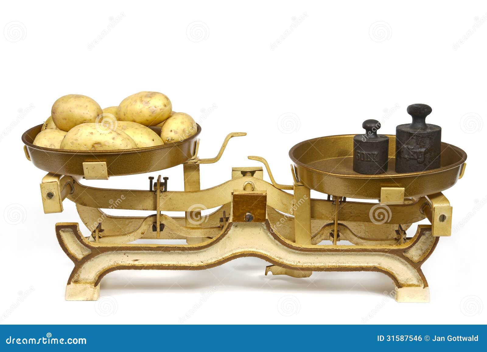 Potatoes on weight stock photo. Image of kitchen, bronze - 31587546