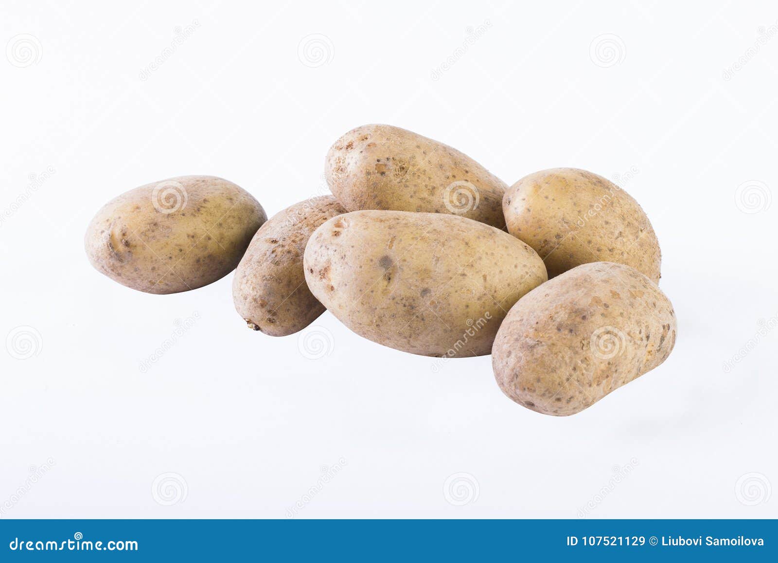 Potatoes on a White Background. Stock Image - Image of organic ...