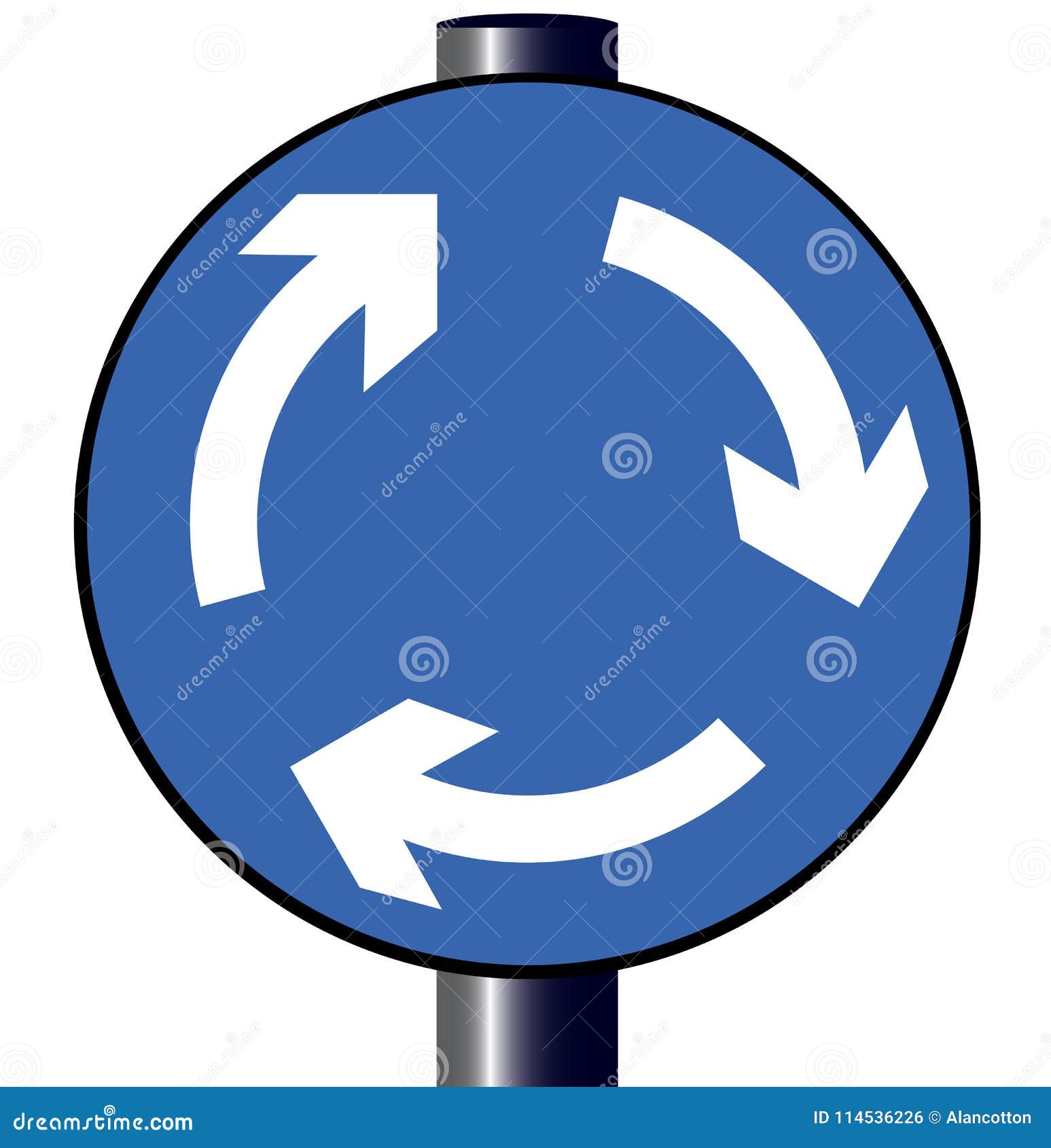 Poteau De Signalisation De Rond Point Illustration de Vecteur ...