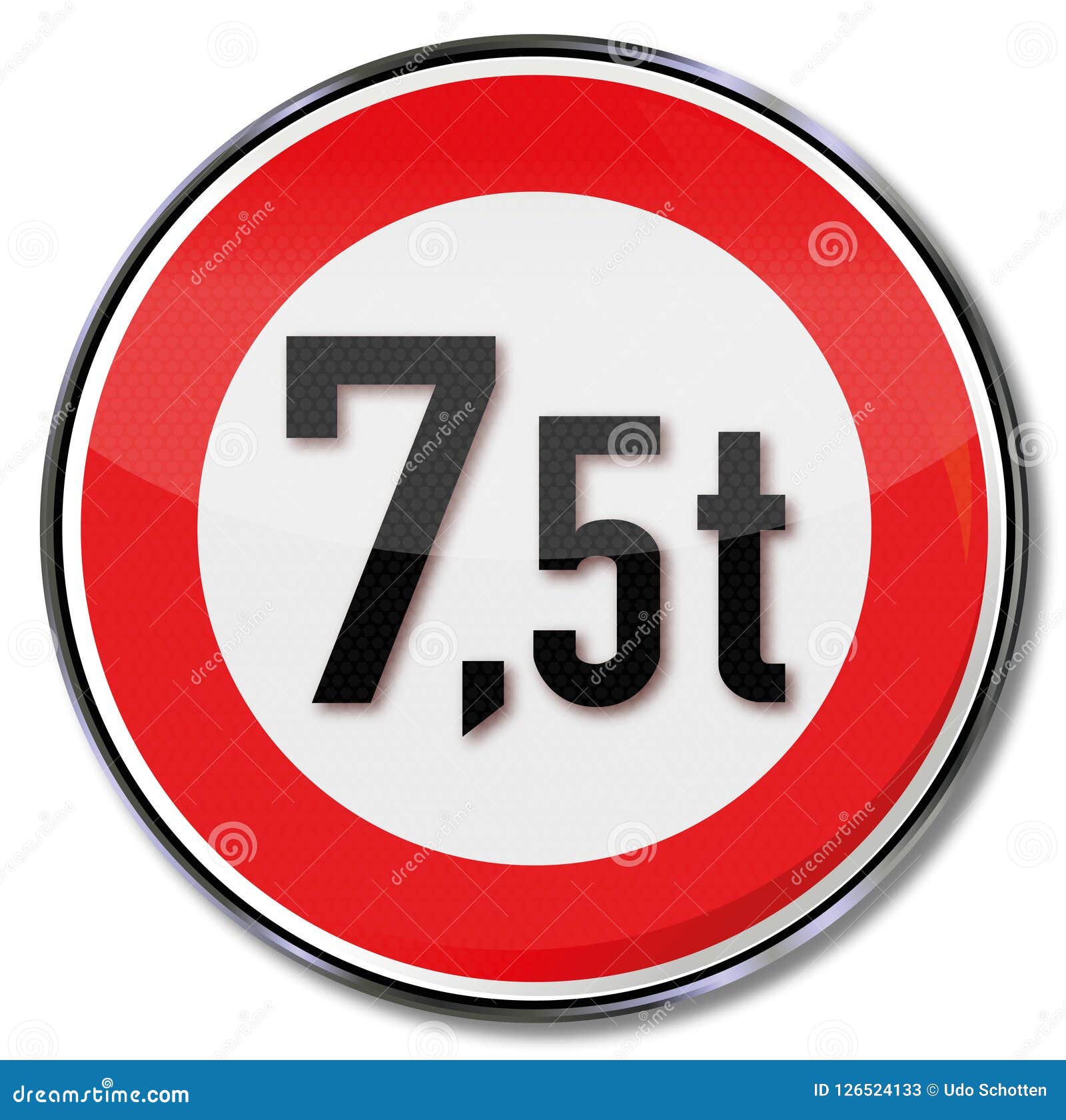 Poteau De Signalisation 7 5 Tonnes De Poids Maximum Illustration de ...