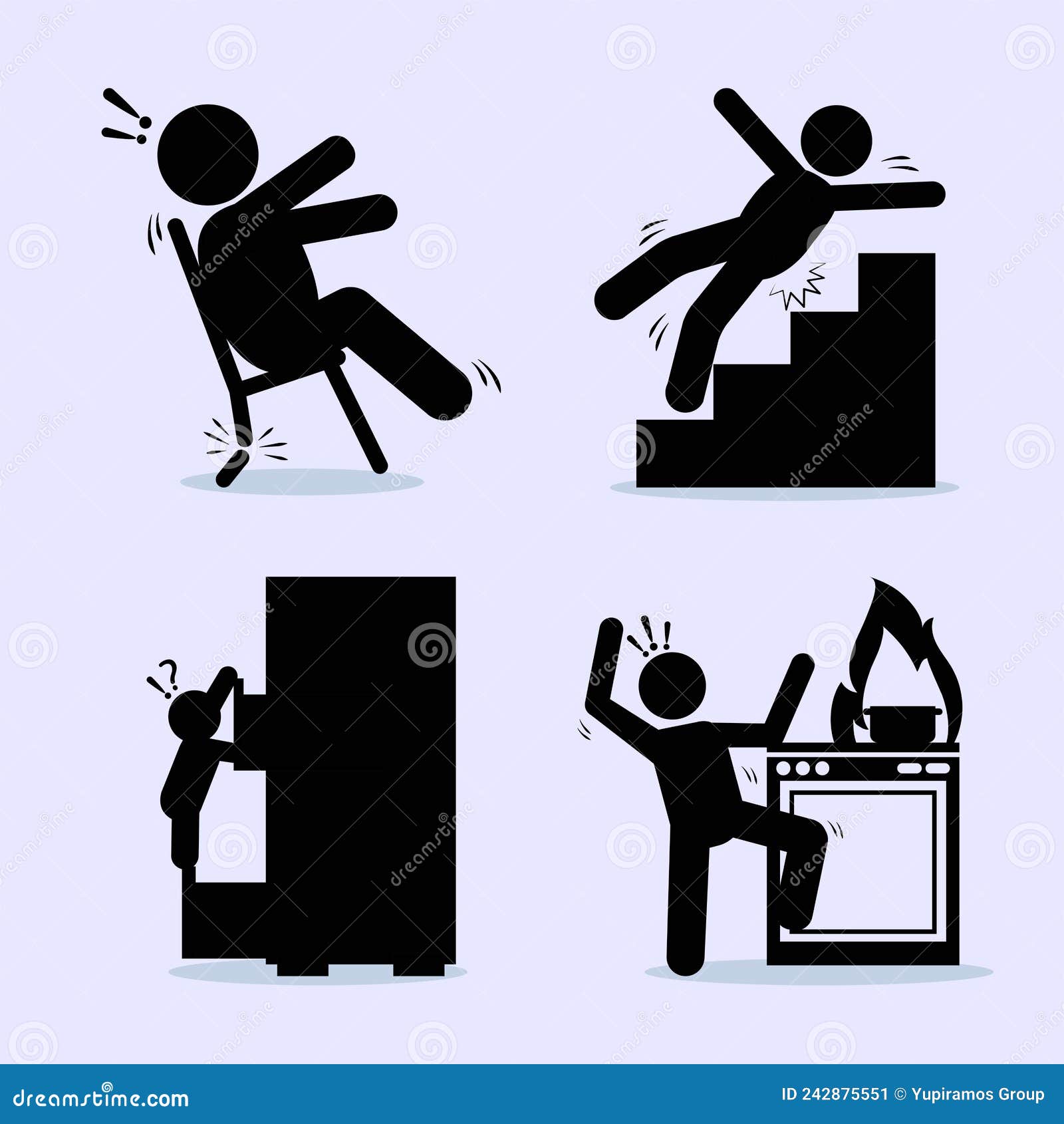 Set, Potential Accidents Signs Cartoon Vector | CartoonDealer.com ...