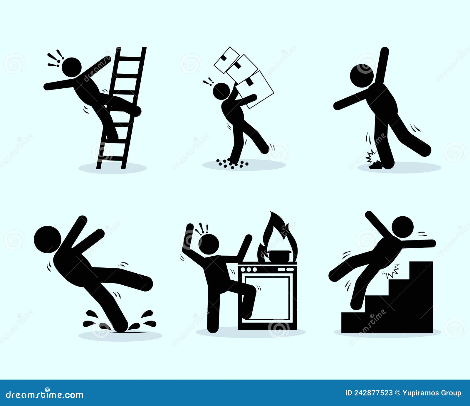 Potential Accident and Injuries Stock Illustration - Illustration of ...