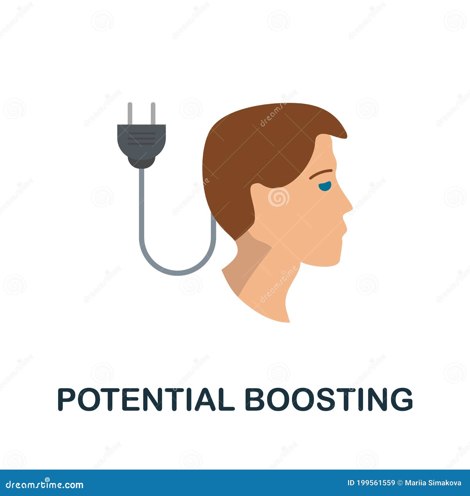 Boosting Potential Icon, Black Vector Sign With Editable Strokes ...