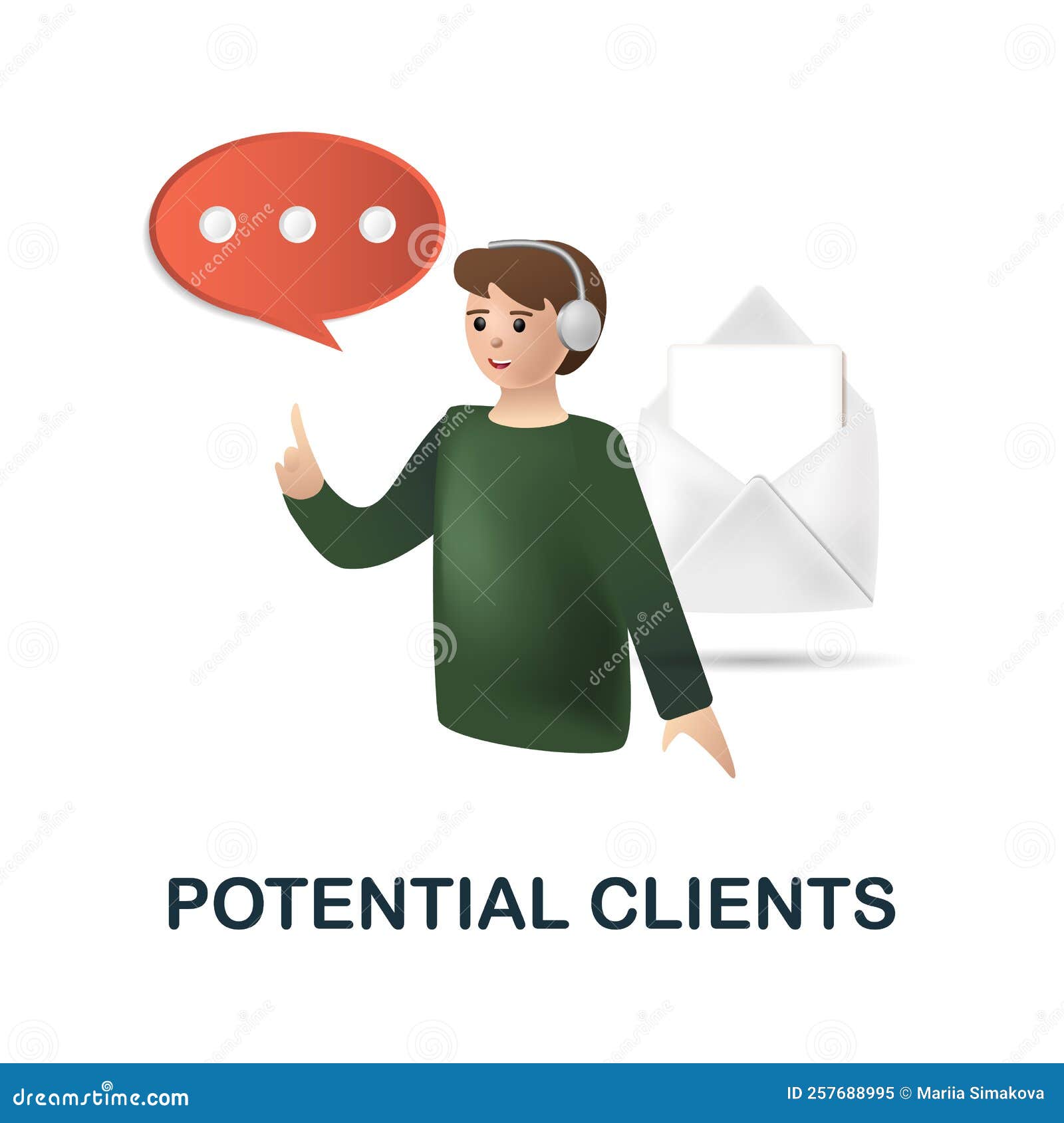 Potential Clients Icon. 3d Illustration from Data Science Collection ...