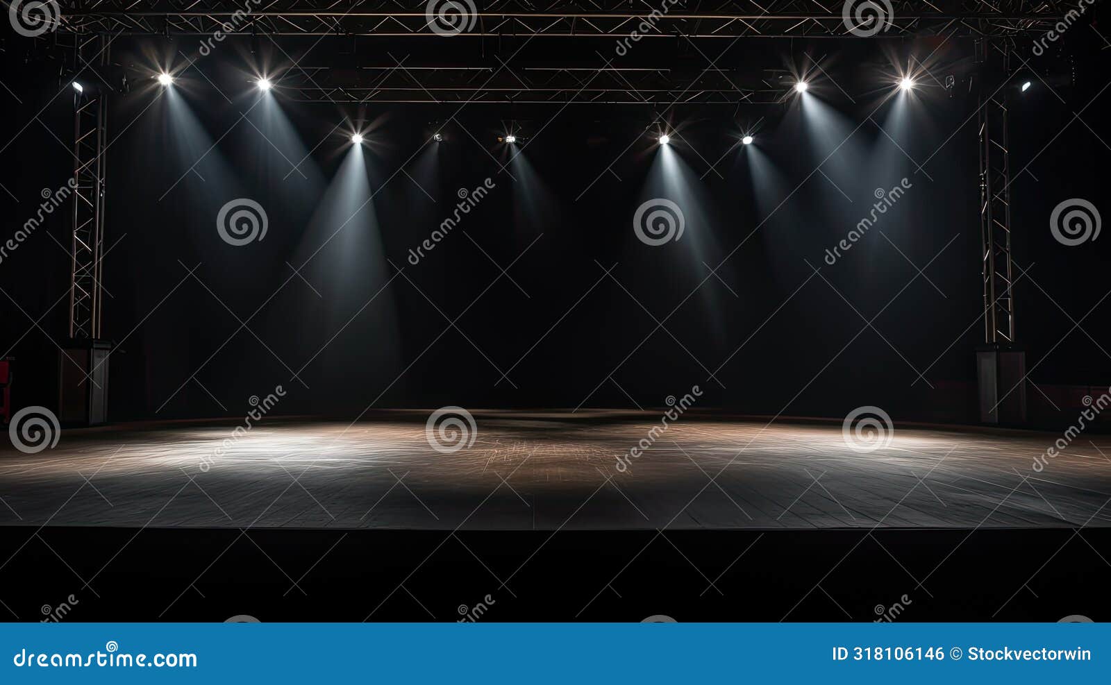 Potential Empty Stage Lights Stock Illustration - Illustration of generated, stage: 318106146