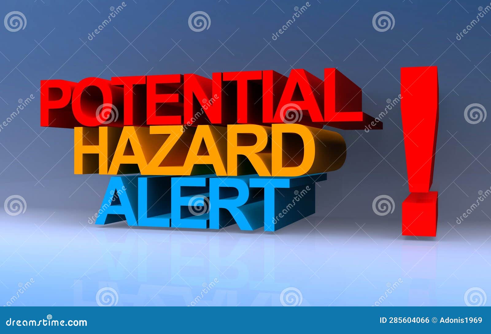 Potential Hazard Alert on Blue Stock Illustration - Illustration of ...